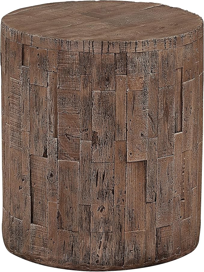 Amazon.com: Ball & Cast Faux Wood Stump End Table MgO Concrete Side ...