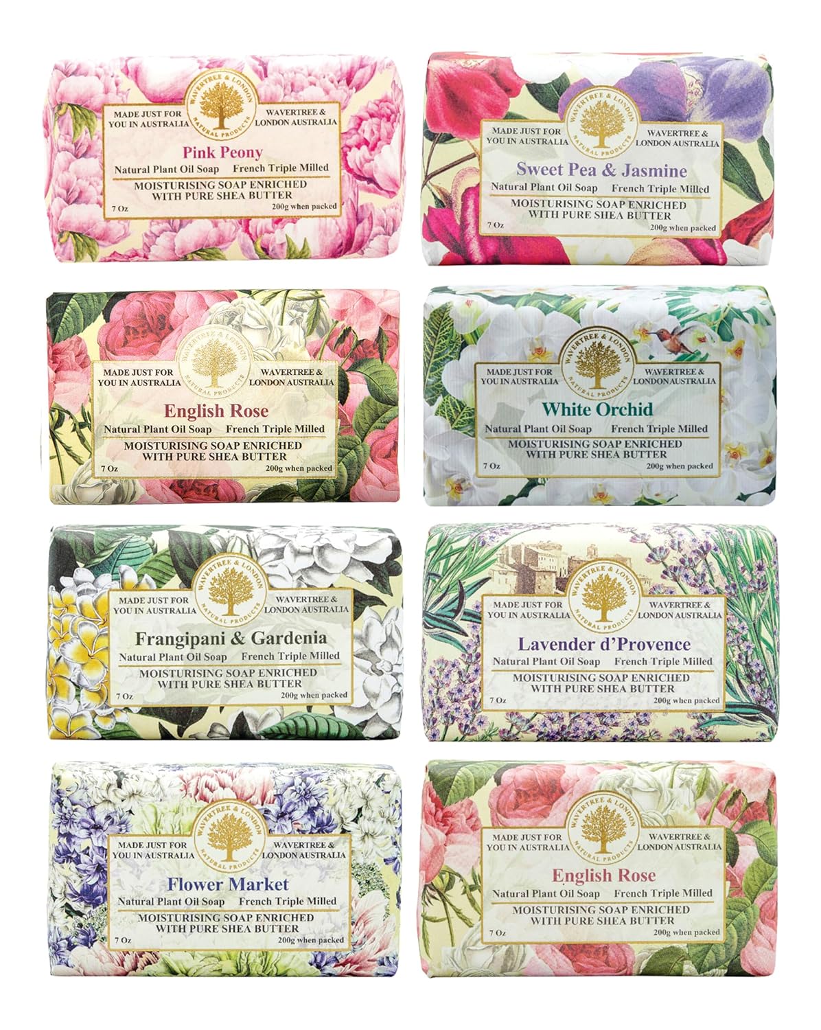 Amazon.com : Wavertree & London Assorted Fabulous Florals #2 (8 Bars ...