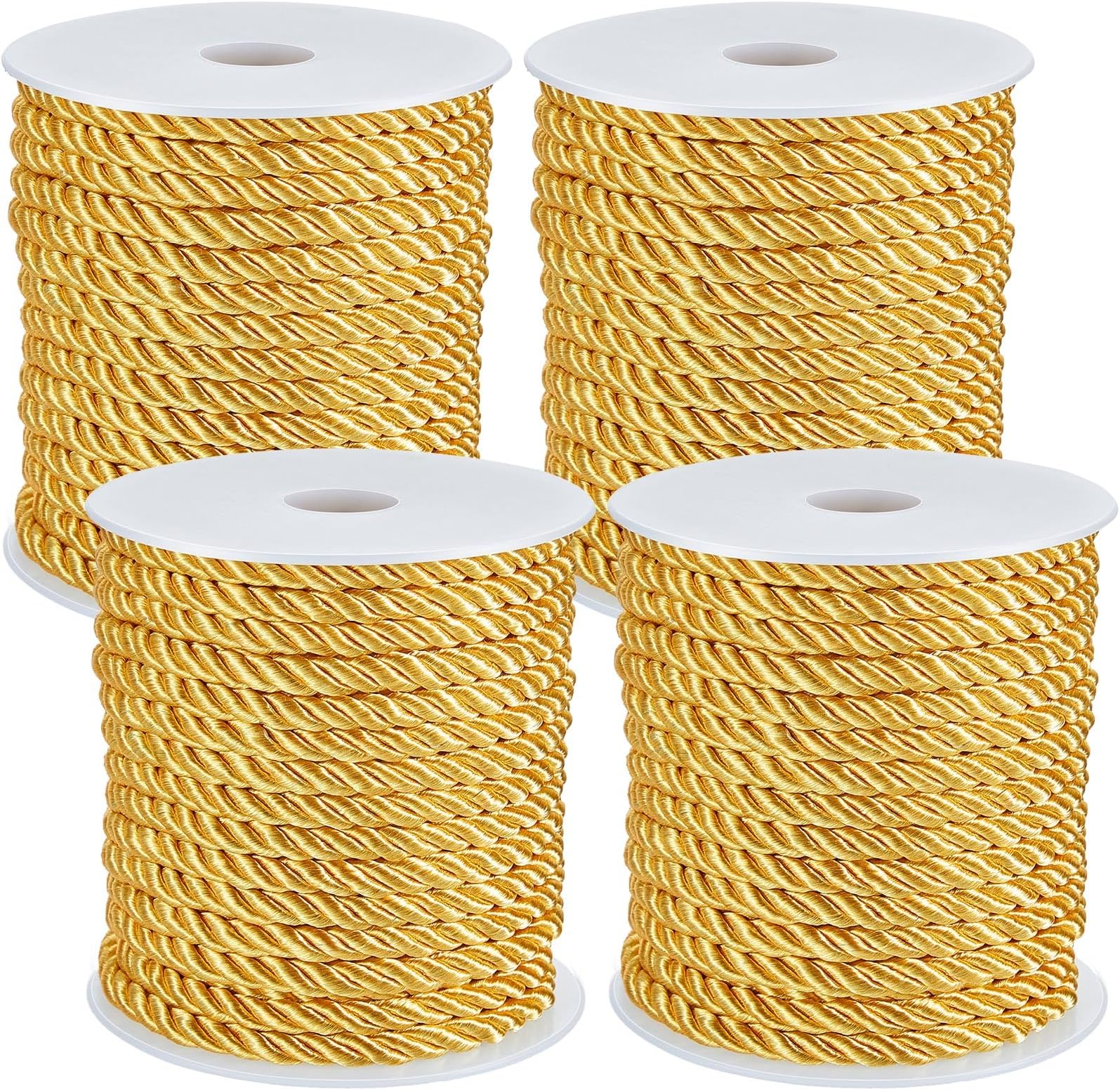 Amazon.com: PH PandaHall 59 Feet 5mm Gold Twine Cord Rope 3 Braided ...