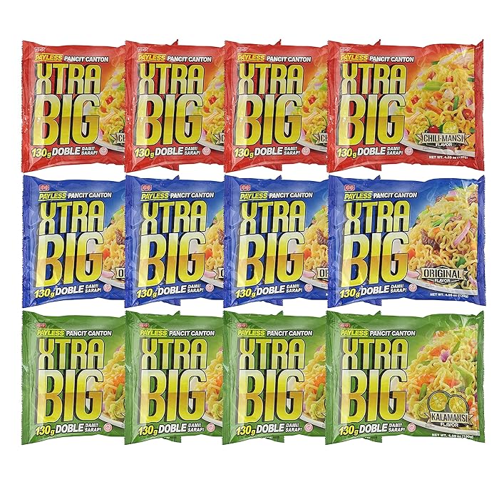 Buy Payless Xtra Big Pancit Canton Instant Noodles 12 Packs (Variety ...