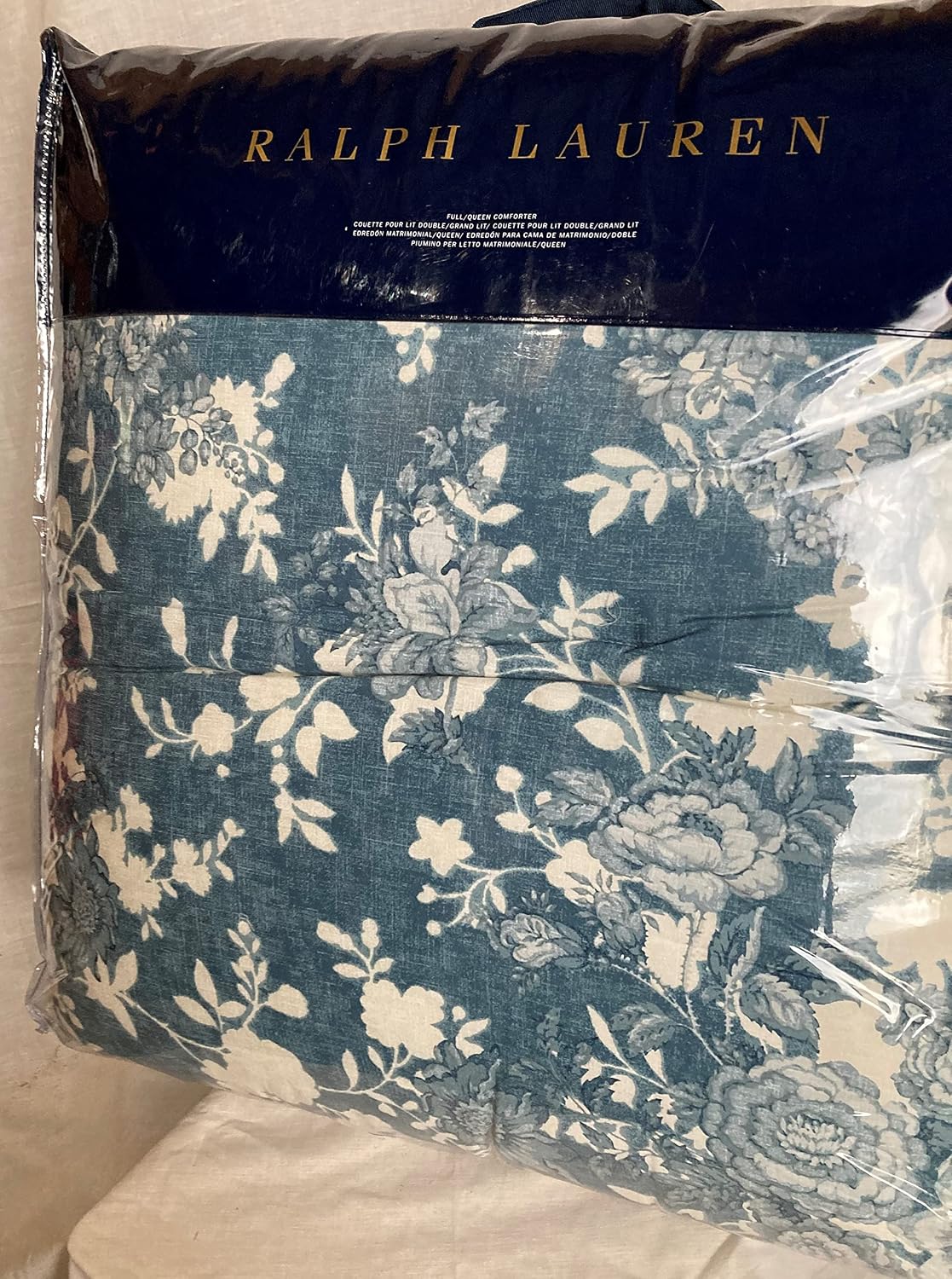 Amazon.com: Ralph Lauren Indigo Cottage Full Queen Comforter only Blue ...