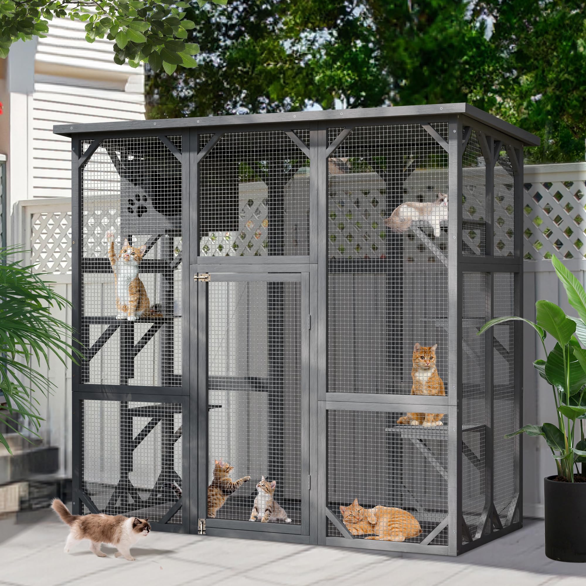 Outdoor Animal Enclosures LOVMOR Large Dog Kennel Outdoor Pet Pens