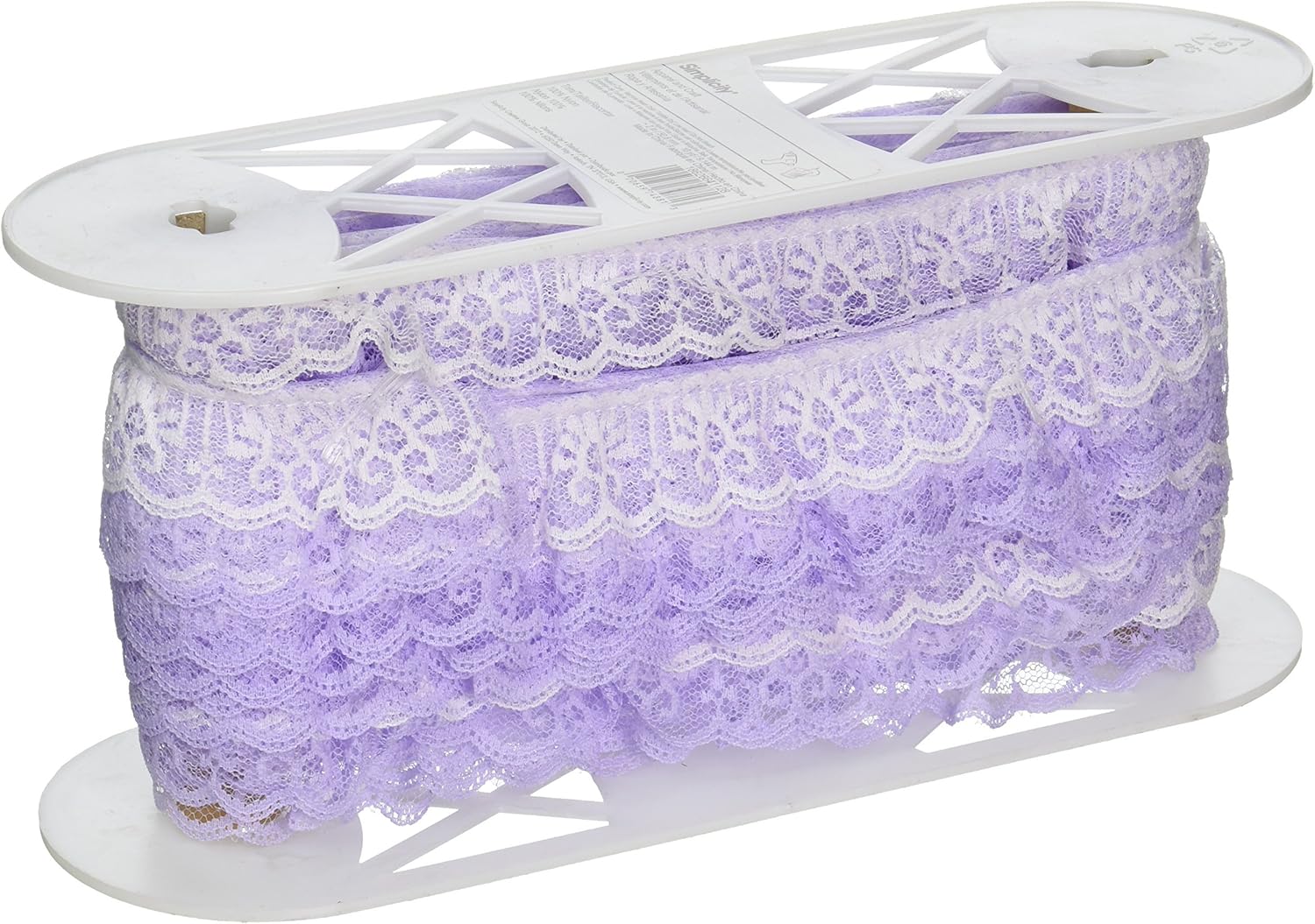 Amazon.com: WRIGHTS Two Tiered Ruffle Lace 2" Wide 10 Yards-Lavender/White