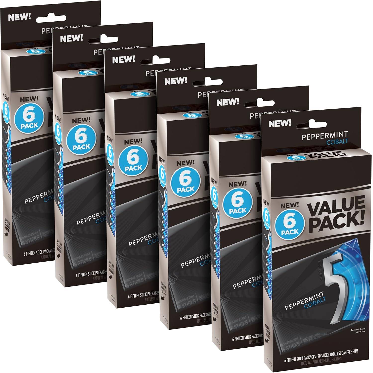 Amazon.com : 5 GUM Cobalt Peppermint Sugar Free Chewing Gum, 15 pieces ...