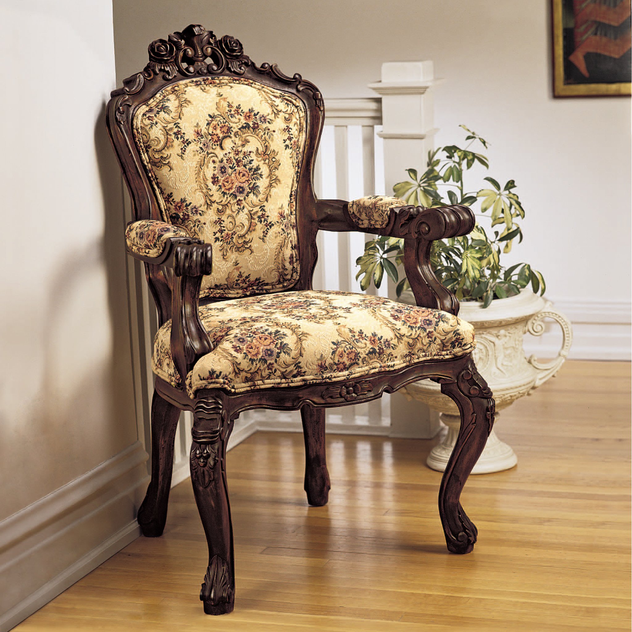 Victorian Armchair 58725EC: Youth Size Victorian Style Carved Open