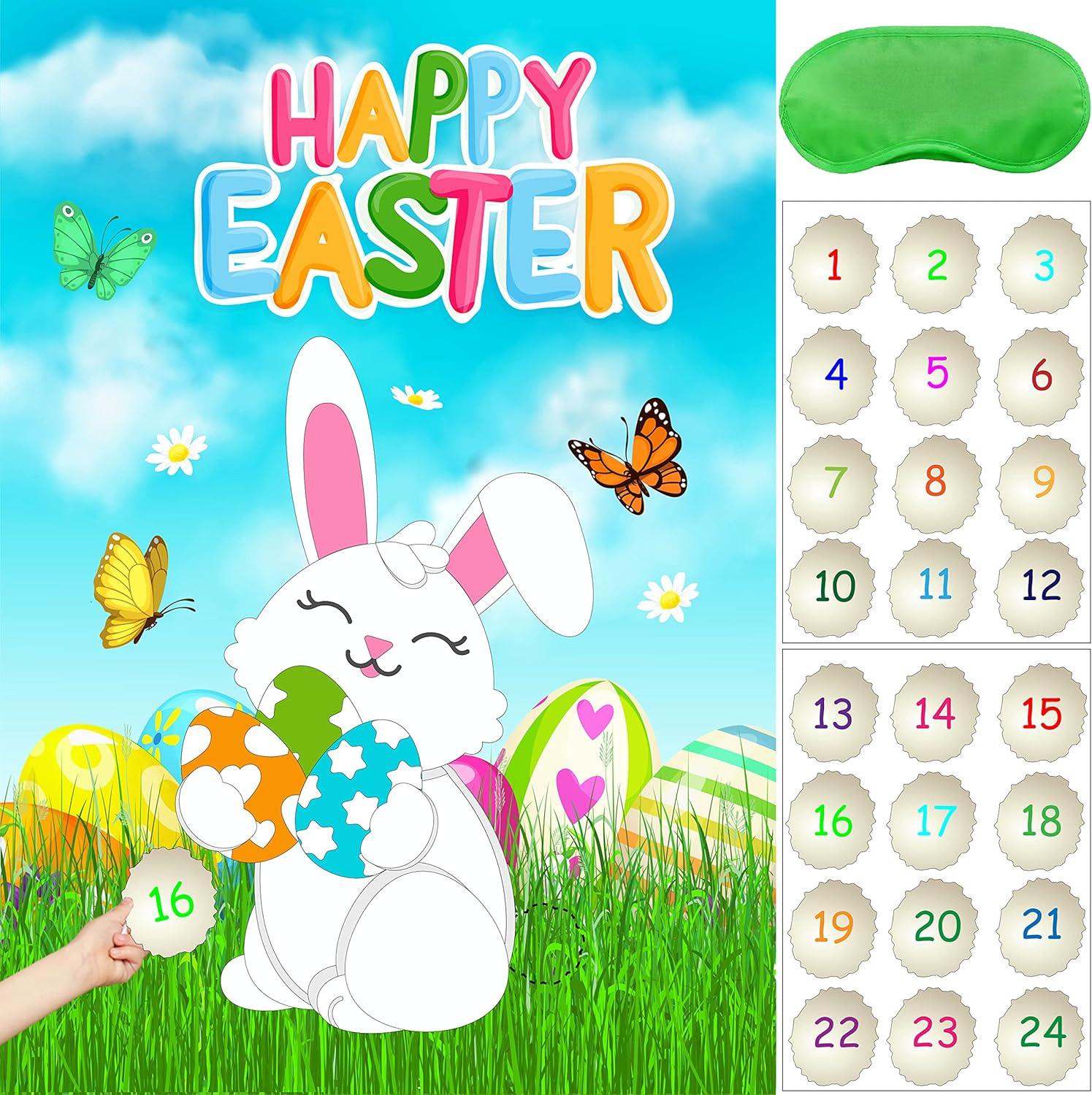 Amazon.com: HRENCY Pin The Tail on The Bunny Easter Games for Kids ...
