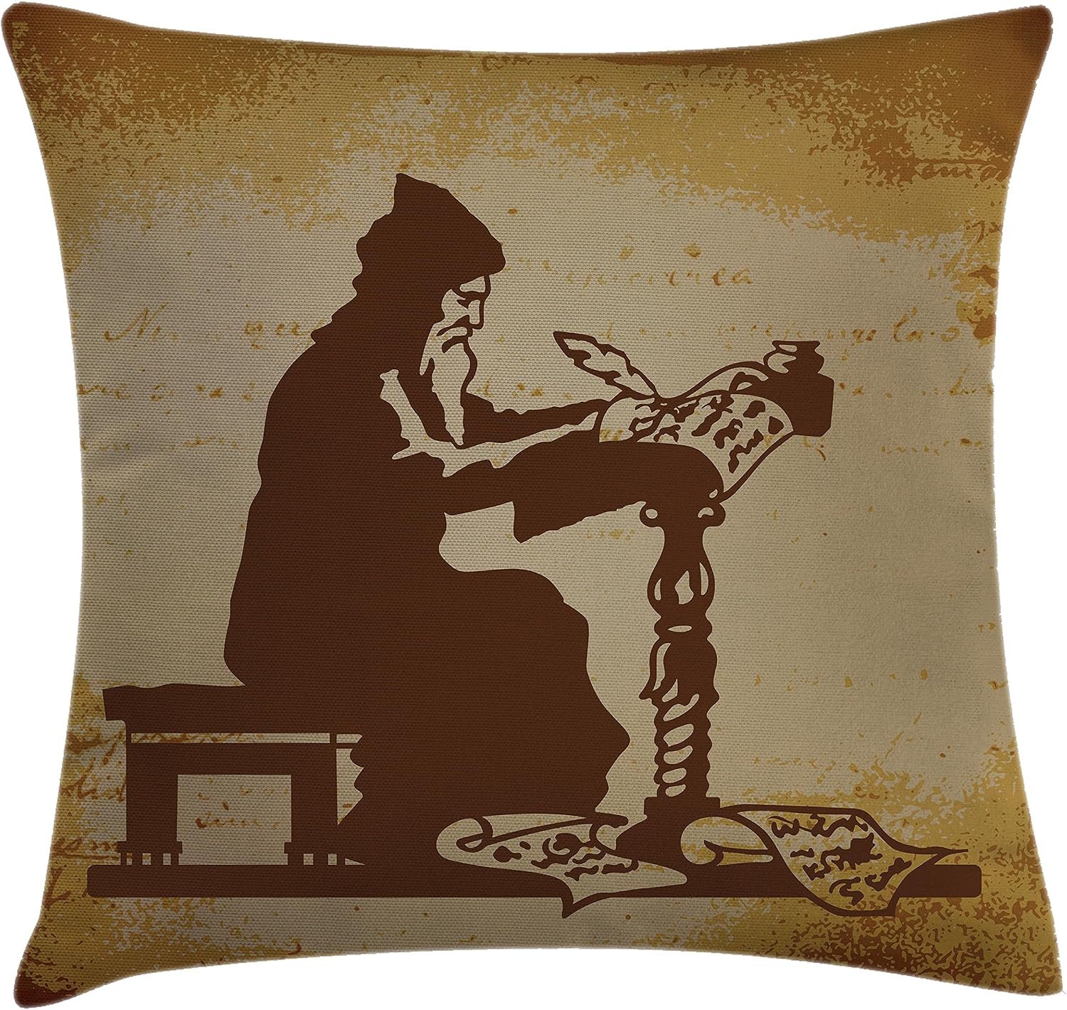 Amazon.com: Lunarable Medieval Throw Pillow Cushion Cover, Old Monk ...