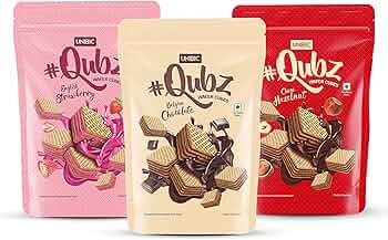 Unibic Assorted Pack Crispy Wafer Cubes 450g Pack of 3, Waffer cookie ...