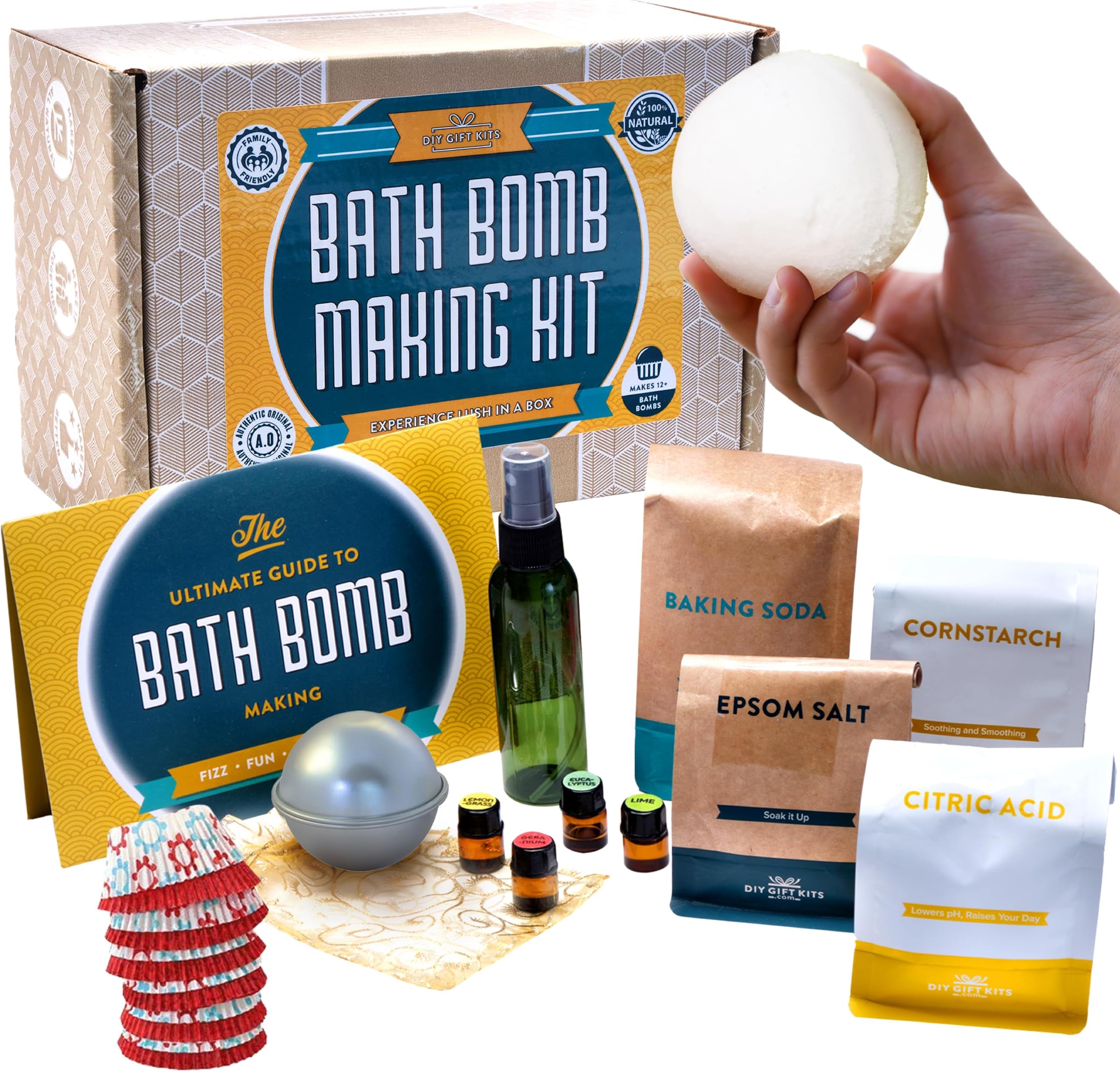 Amazon.com : DIY Gift Kits Bath Bomb Making Kit, Make 12 All Natural ...
