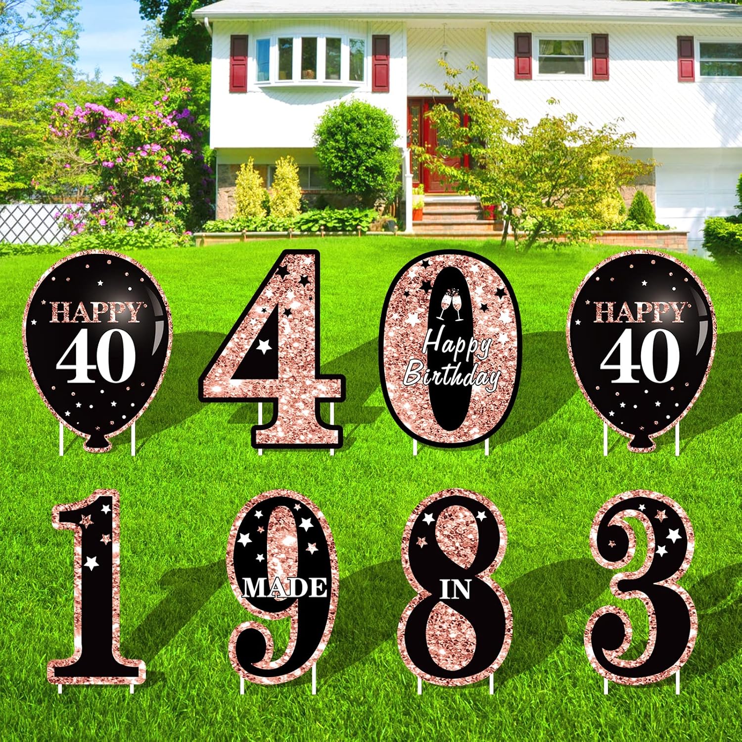 Amazon.com : 40th Birthday Decorations 8 Piece Yard Sign for Women ...