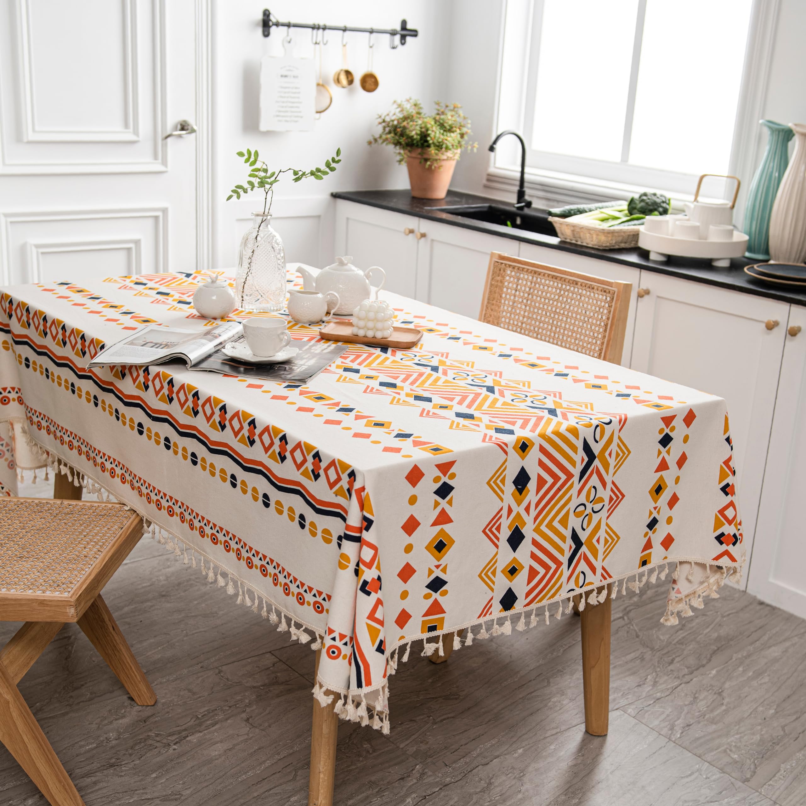 Amazon.com: miicoer Waterproof Rectangle Tablecloth Stylish Modern ...