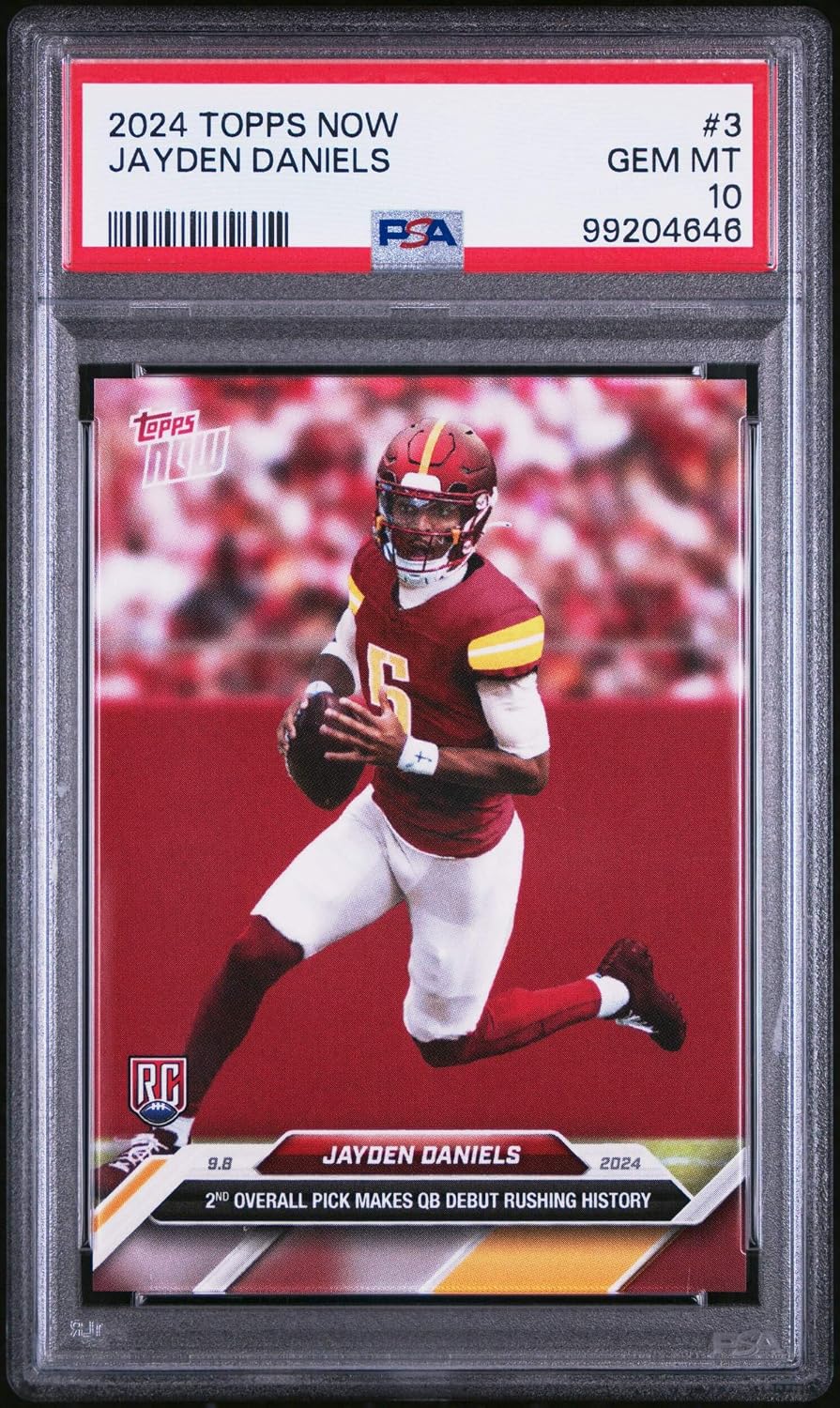 Amazon.com: Graded 2024 Topps Now Jayden Daniels #3 Rookie RC Football ...