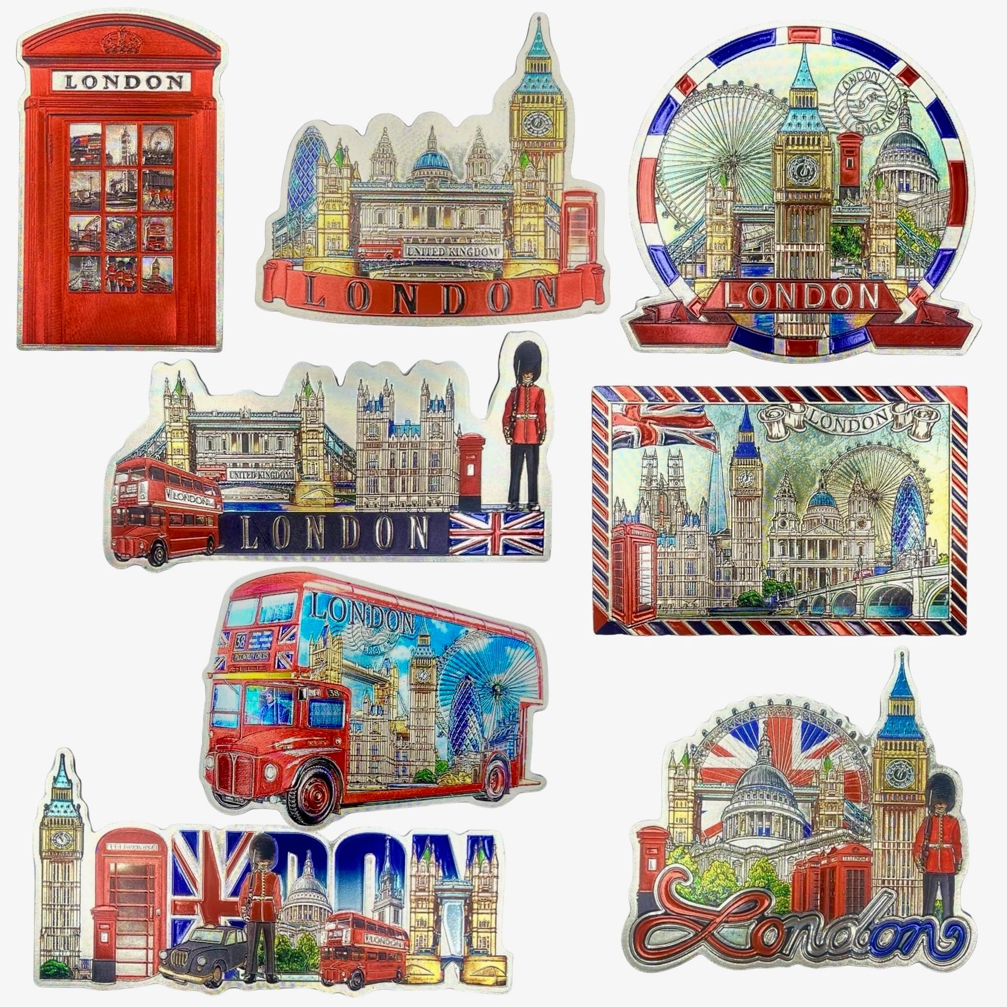 Luvart London Fridge Magnets for Kitchen - 12 Pcs London Souvenirs ...