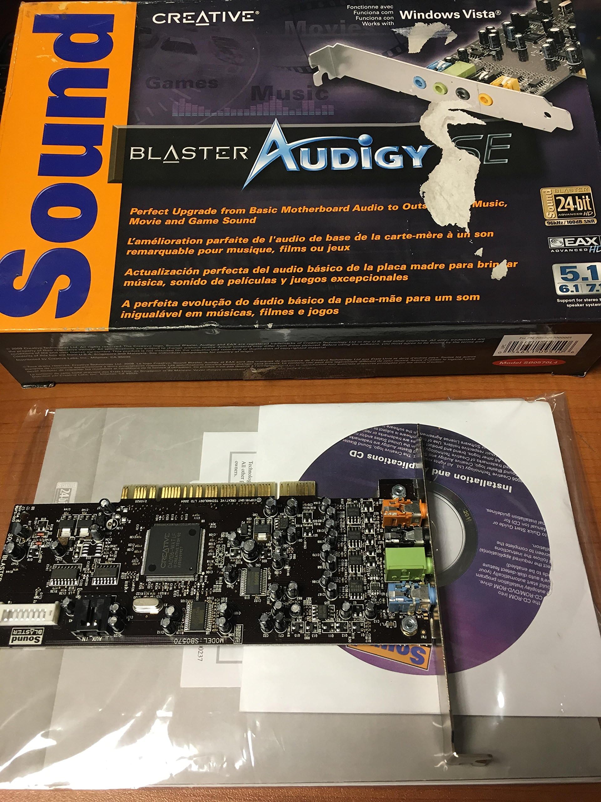Amazon.com: Creative Labs SB0570 PCI Sound Blaster Audigy SE Sound Card ...