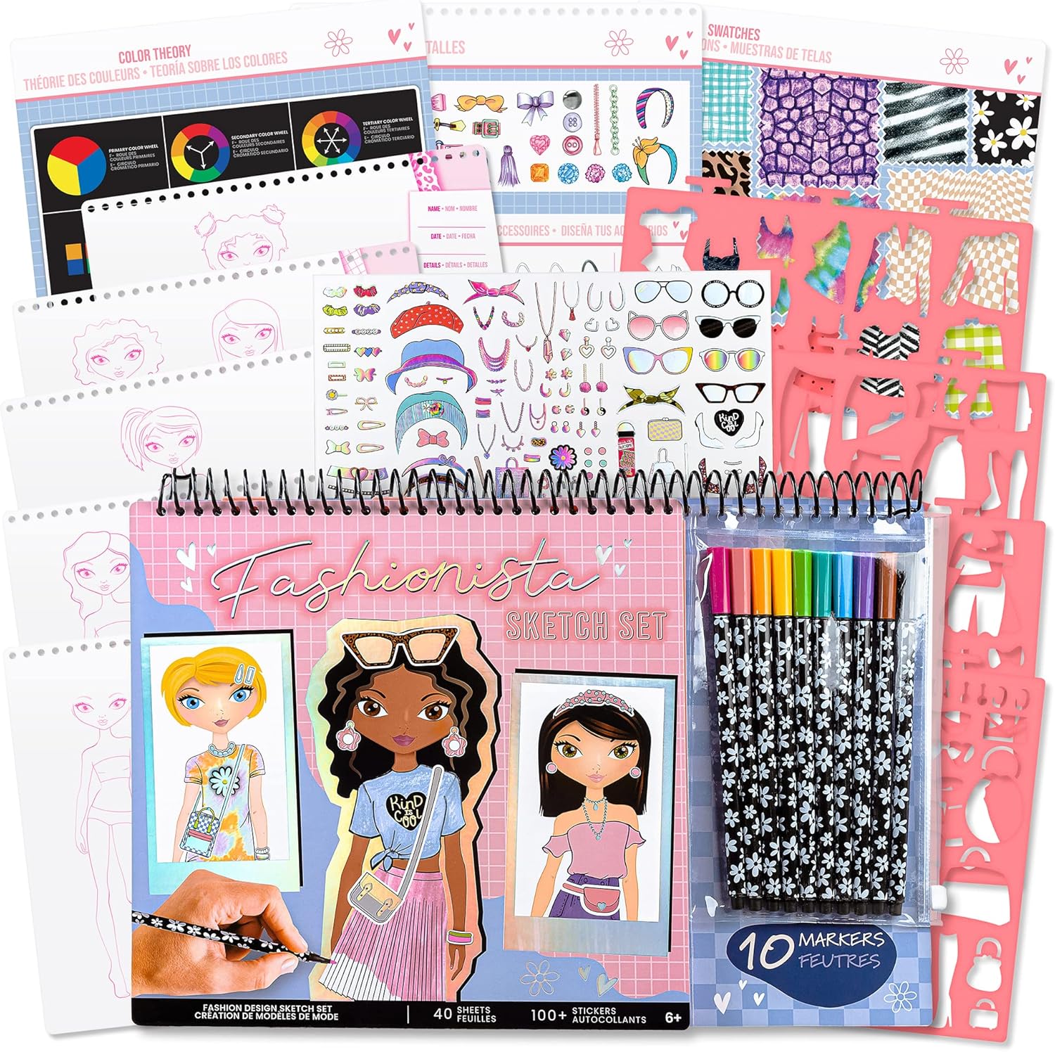 Amazon.com: Fashion Angels Fashionista Sketch Set - 40 Sheets and 10 ...