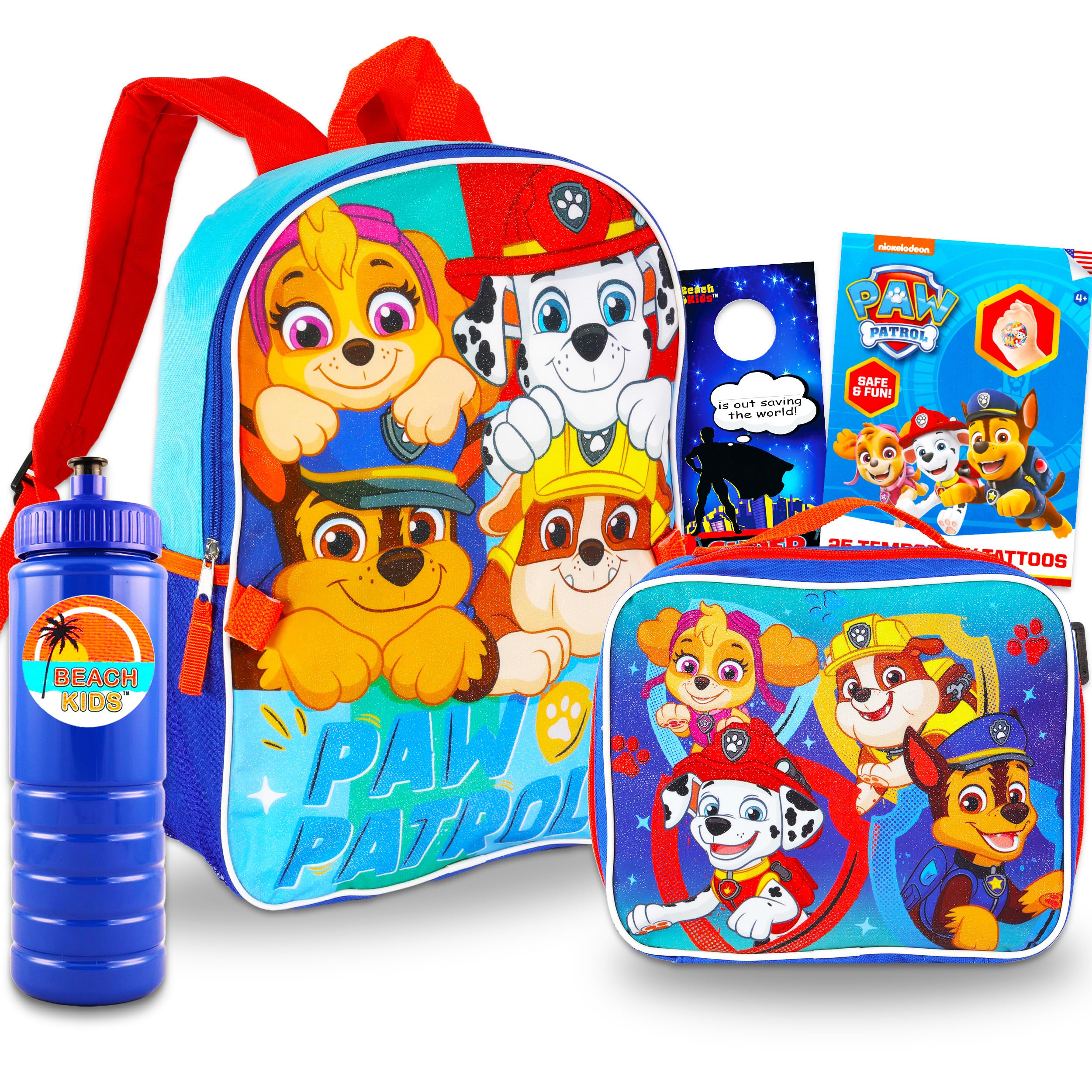 Amazon.com | Paw Patrol Backpack with Lunch Box - Bundle with 16 ...