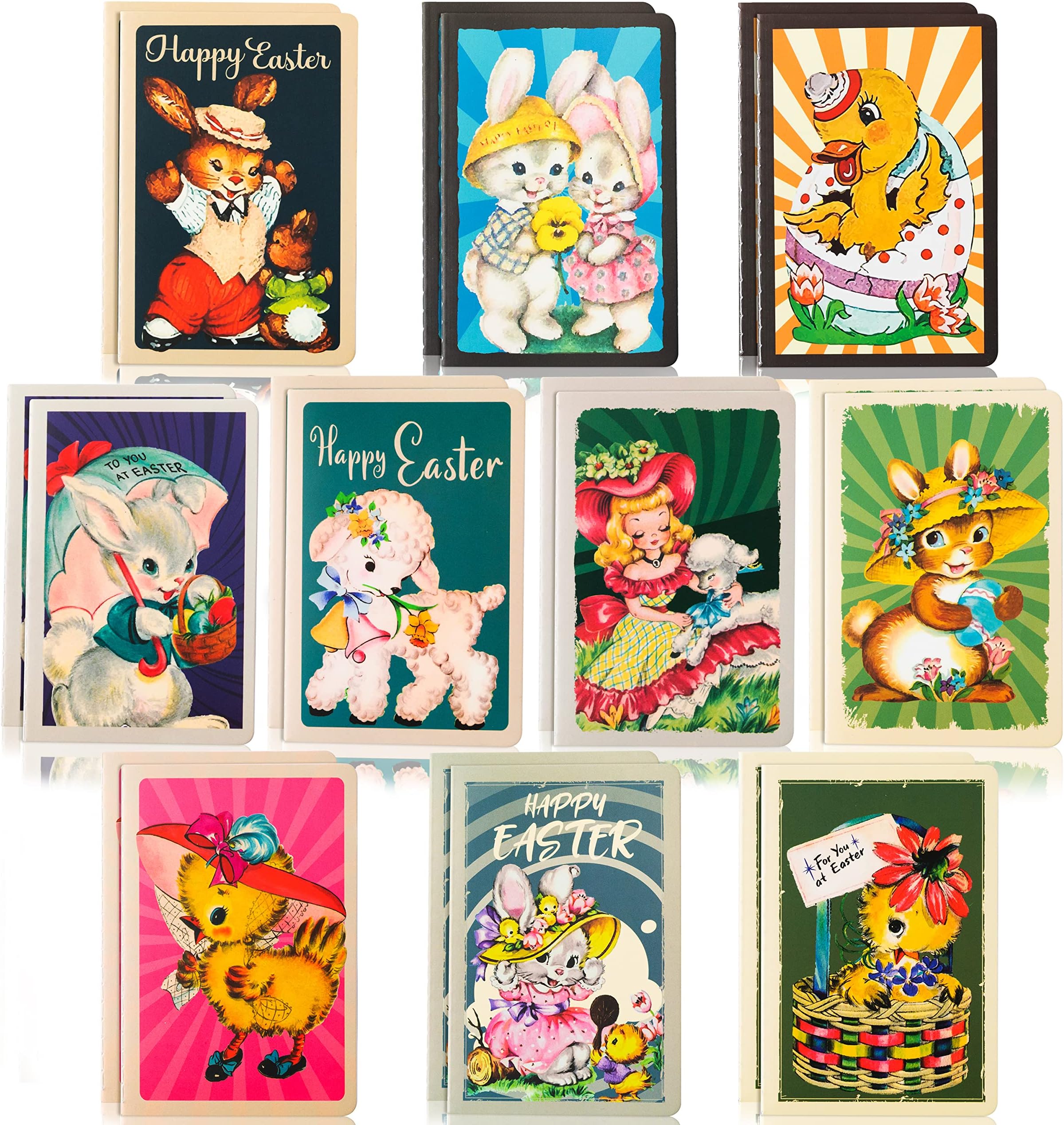 Amazon.com : JAPBOR 20Pcs Easter Notepad for Kids, Vintage Easter Mini ...