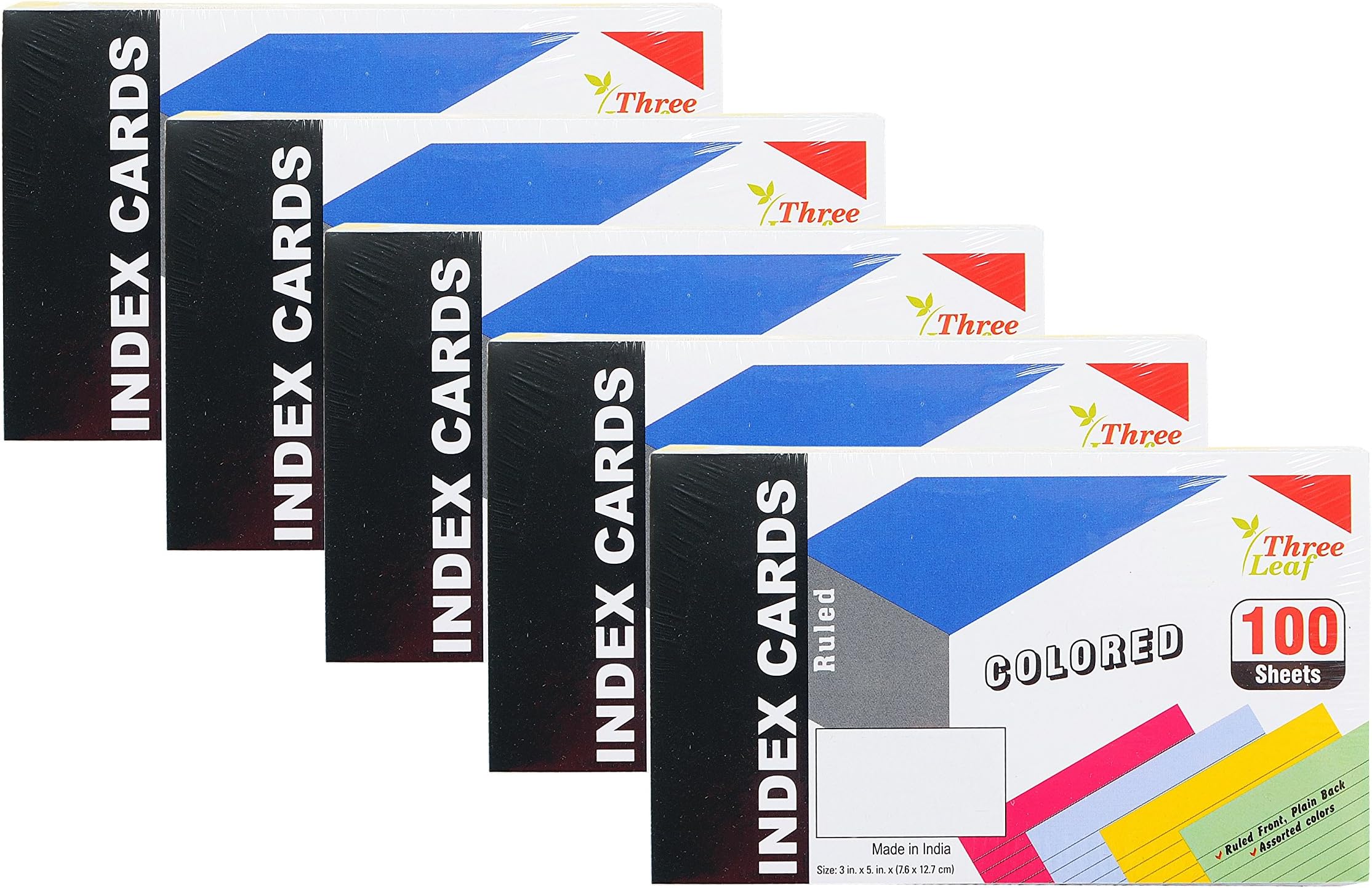 Amazon.com : 2-Pack Colored Index Cards, 3x5-Inch, Ruled, Canary-Cherry ...