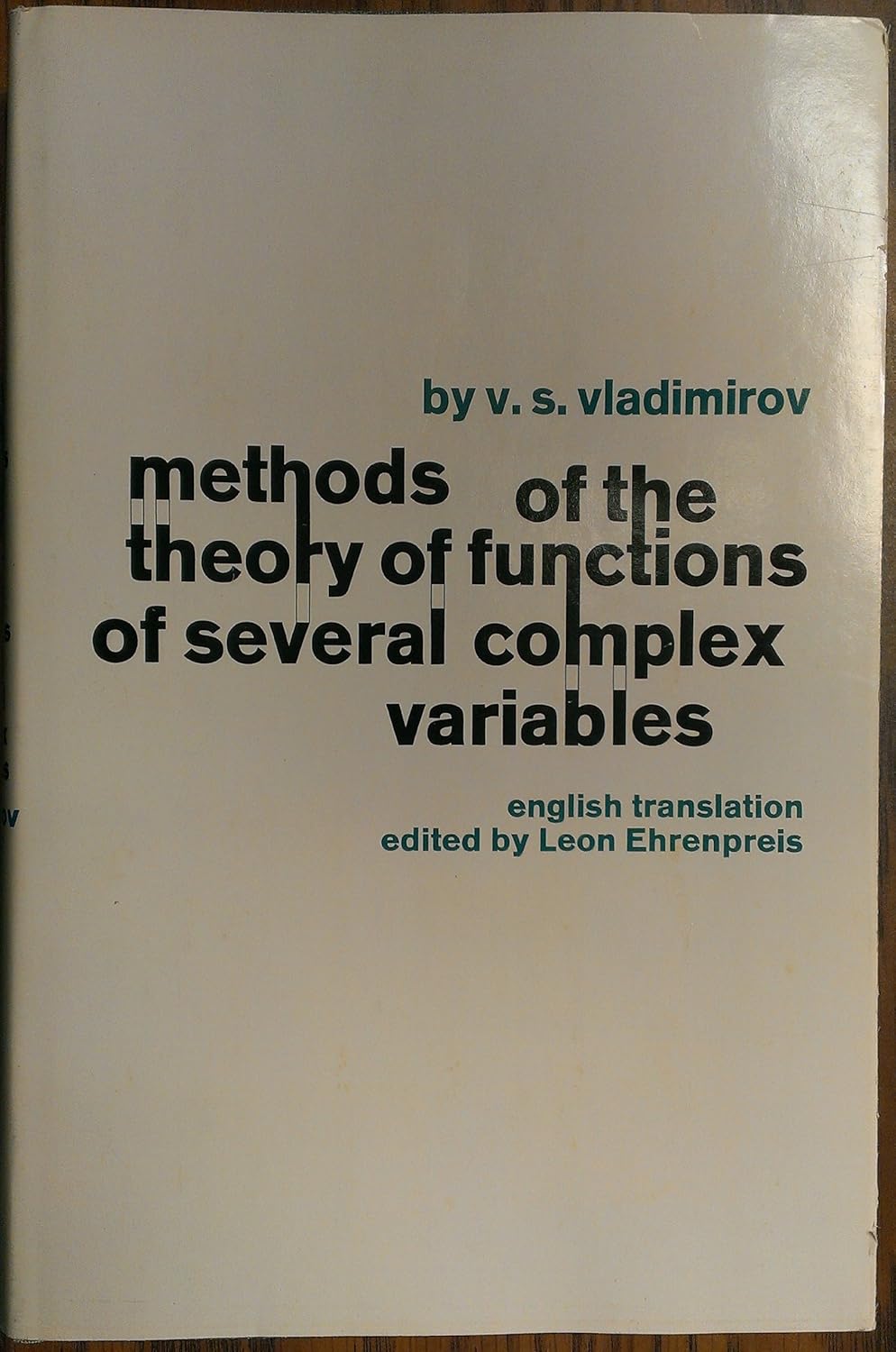 Amazon Methods Of The Theory Of Functions Of Several Complex Variables Vladimiroff V S