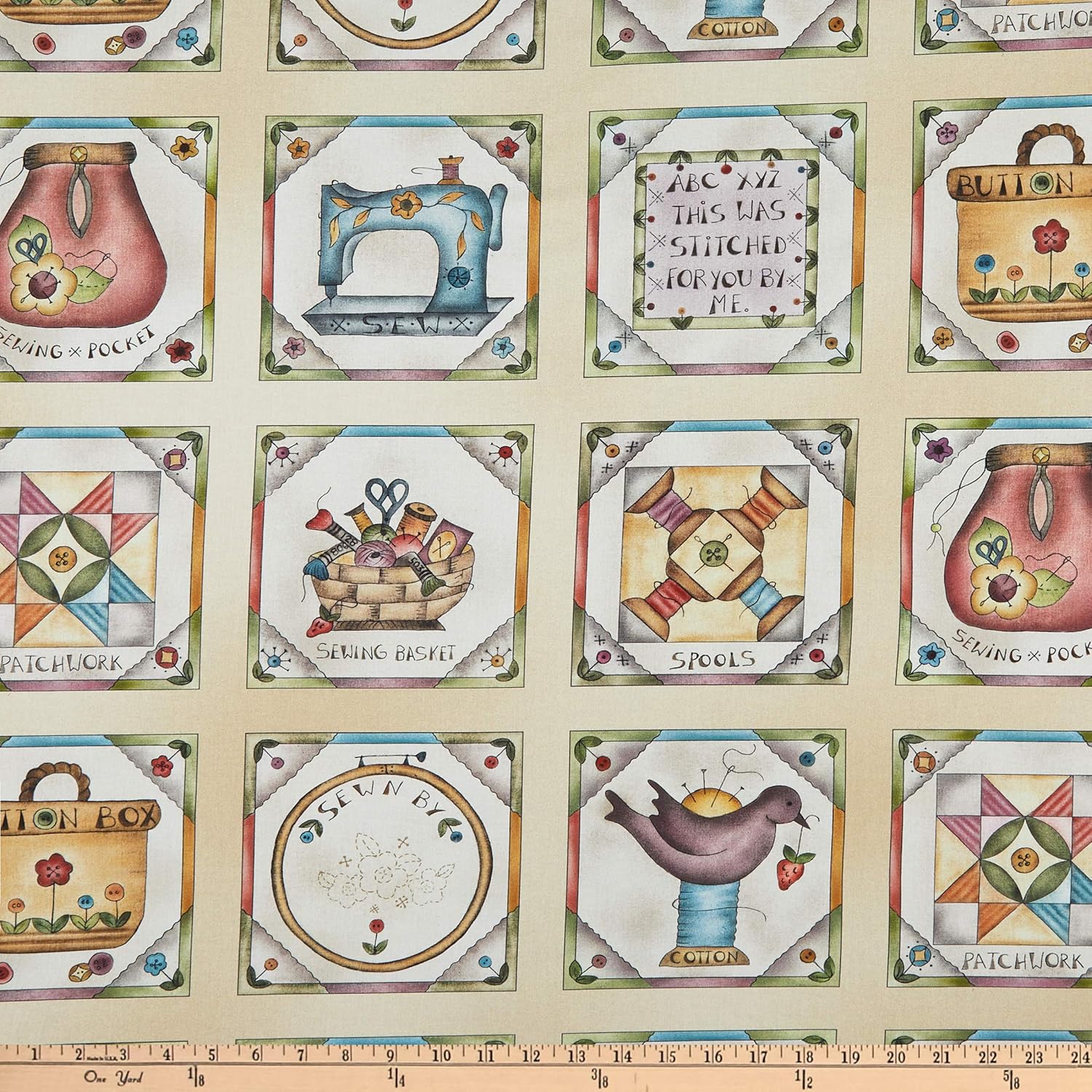 Amazon.com: Michael Miller Fabrics Born To Sew A Stitcher's Patchwork ...