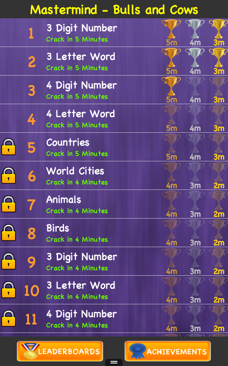 Guess the Code - Mastermind / Bulls and Cows word game (Kindle Tablet ...