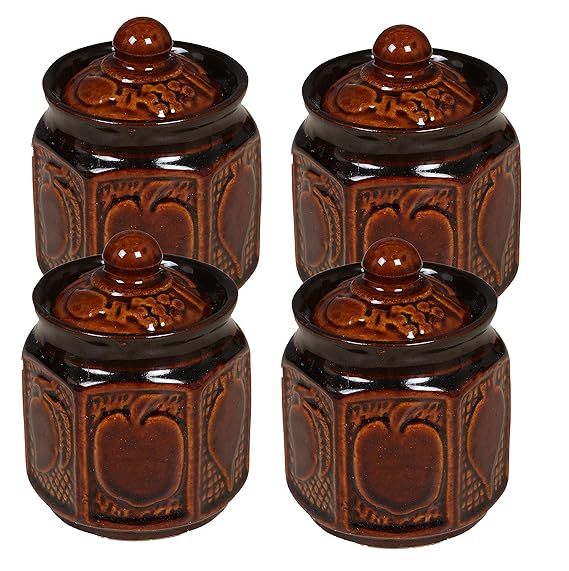 RAJ ROYAL Ceramic Hand Painted Pickle Cornichon Jar with Lid - 650ml ...