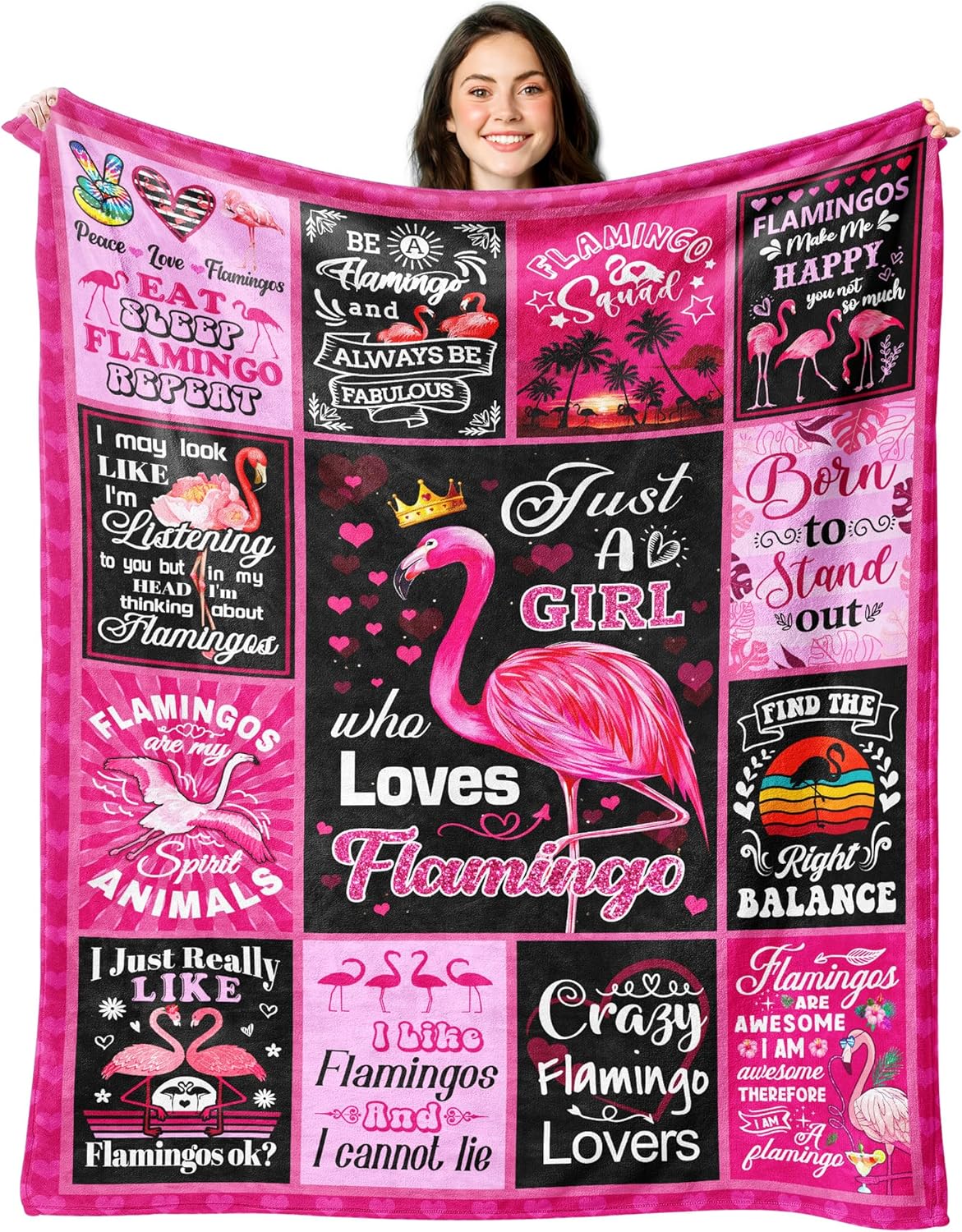 Amazon.com: CITYSONG Flamingo Blanket Gifts for Women Girls, Pink ...