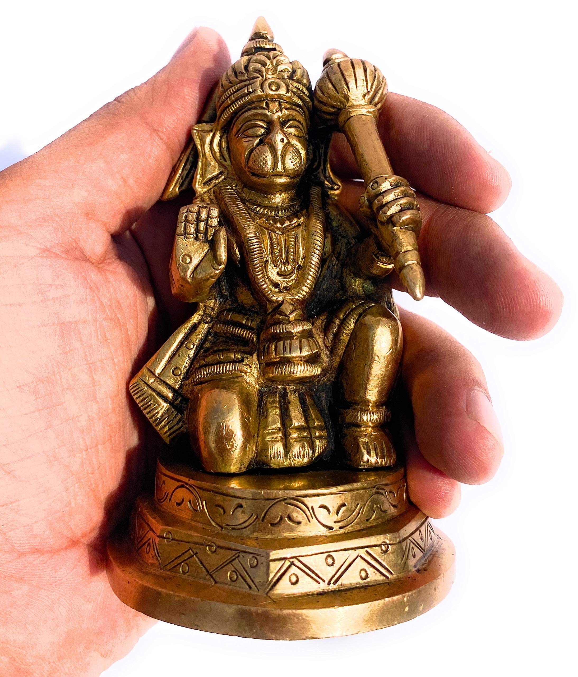Buy Duke Art Emporium Brass Hanuman Murti for Home (Gold, Small) Online ...