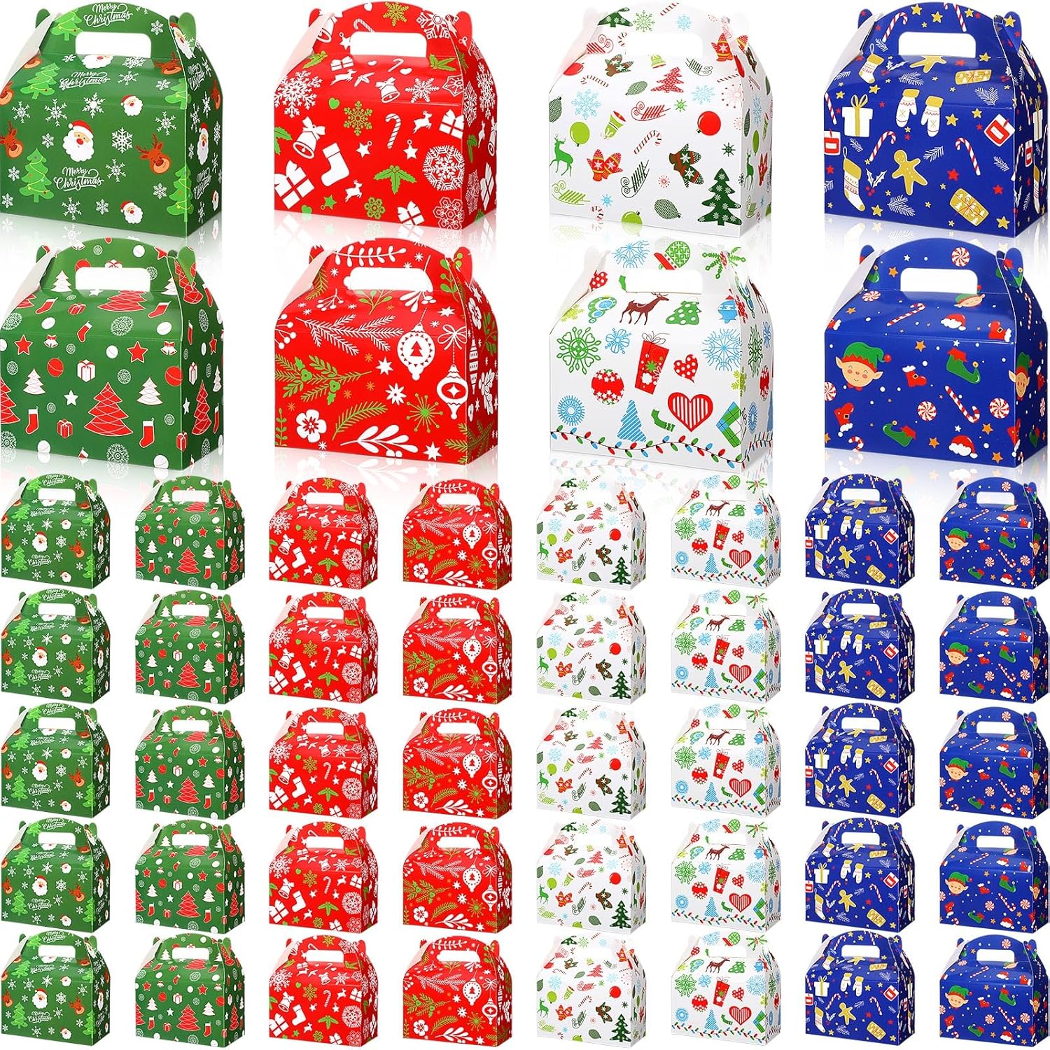 Amazon.com: Fulmoon 48 Pcs 3D Christmas Treat Boxes, Goody Candy Boxes ...