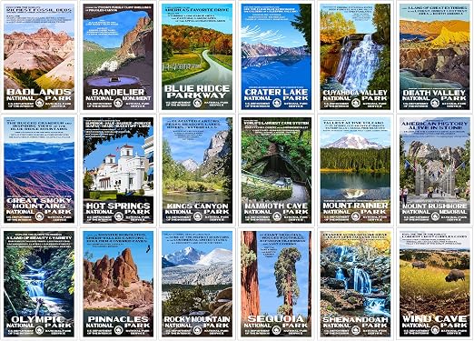 Amazon.com: National Park Posters Series B National Park Postcards ...