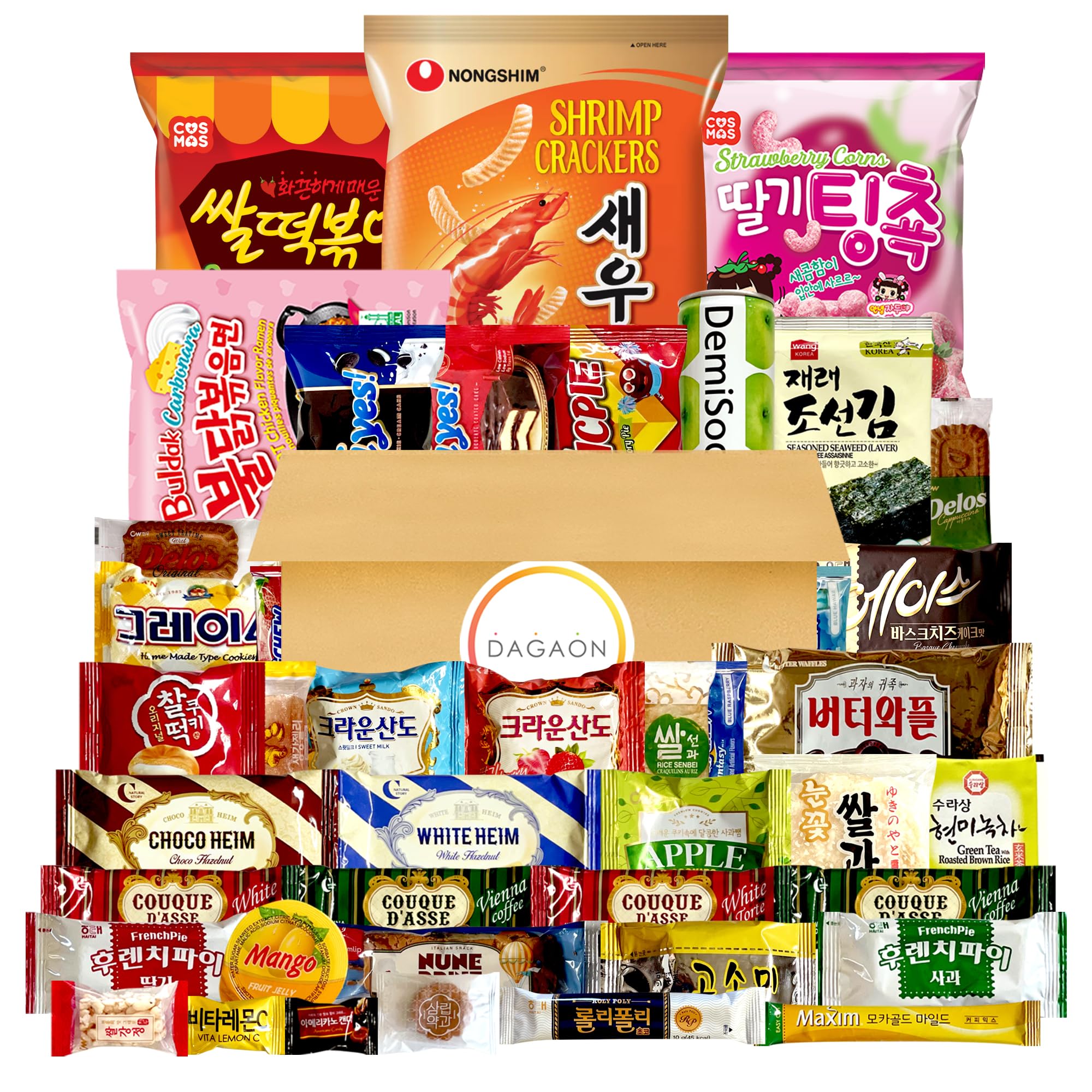 DAGAON Finest Korean Snack Box 42 Count – Variety Snacks Including ...