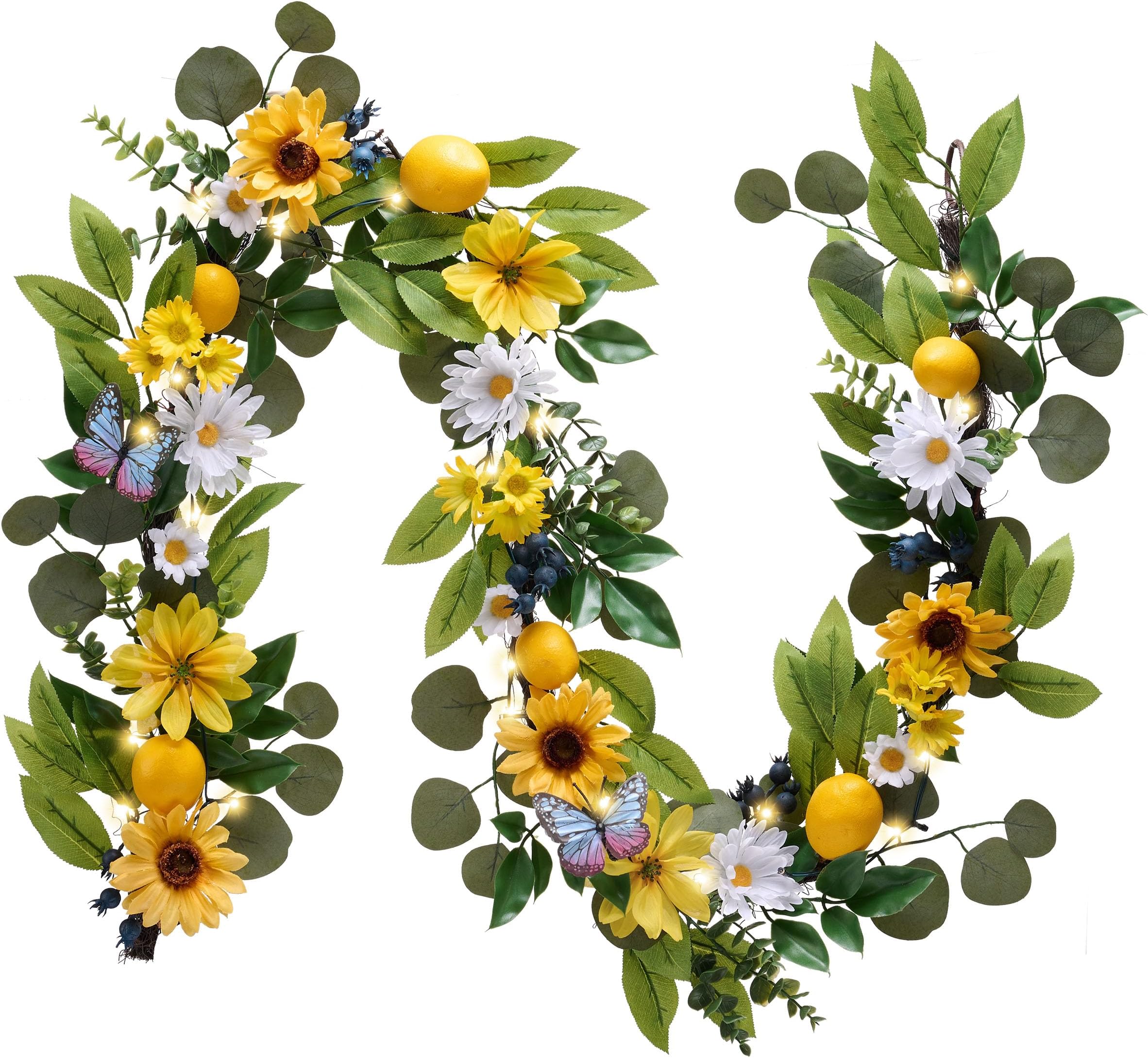 Amazon.com: FairyLee 6 FT Artificial Lemon Garland, Spring Greenery ...