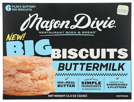 Amazon.com : Mason Dixie Biscuit Co Big Buttermilk Biscuits, 11.4 Oz ...