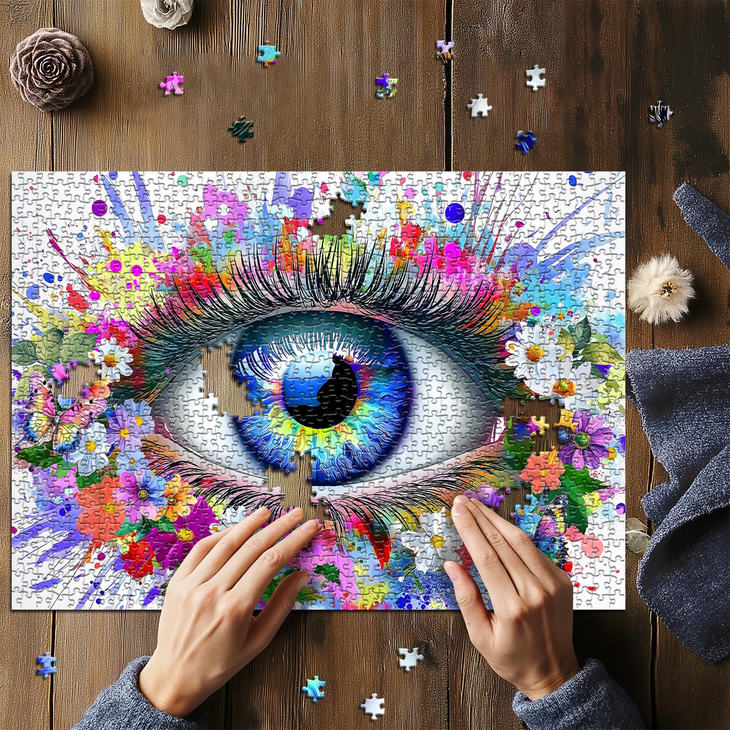 Snapklik.com : Impossible Puzzle For Adults 1000 Pieces, Eye Flower ...