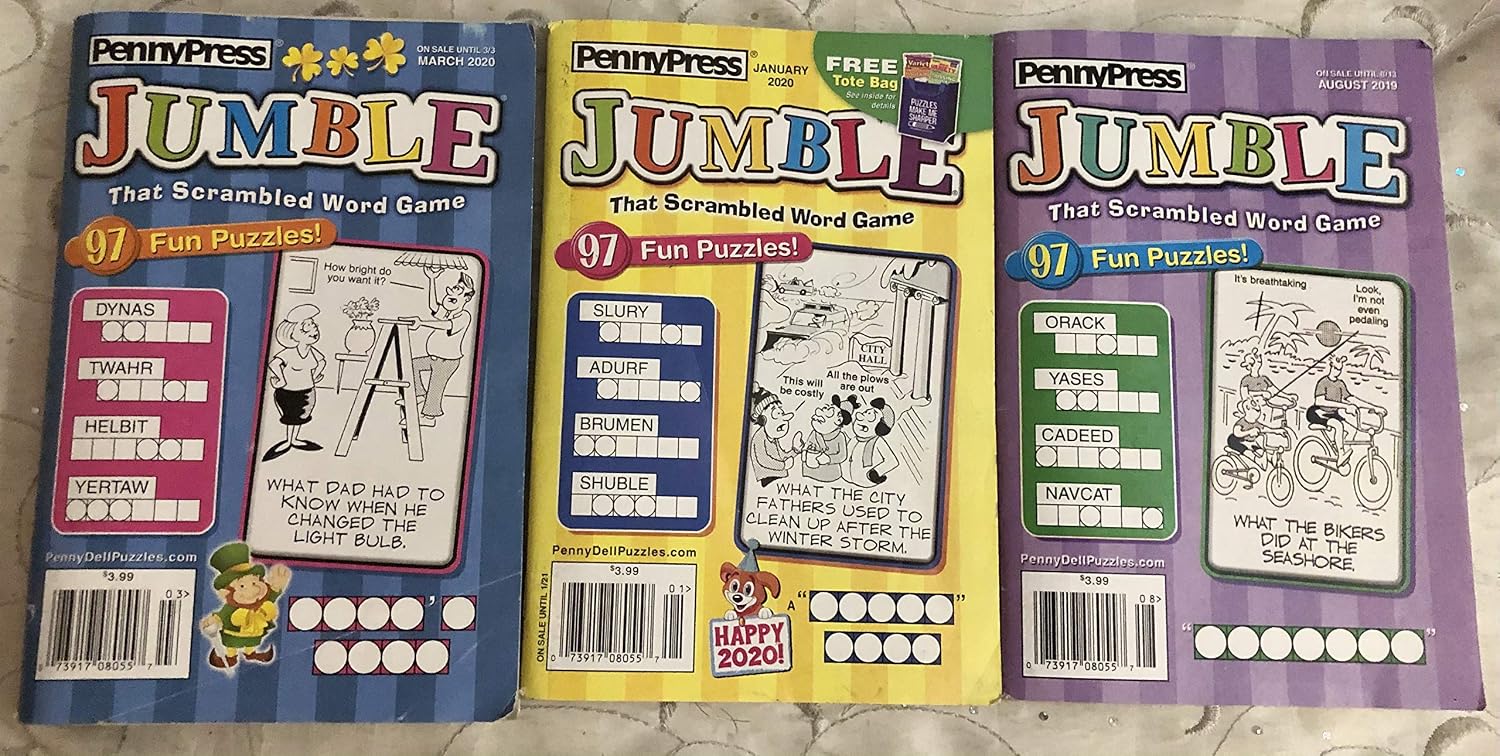Lot of 3 Penny Press Jumble That Scrambled Word Game Puzzle Book 2019 ...