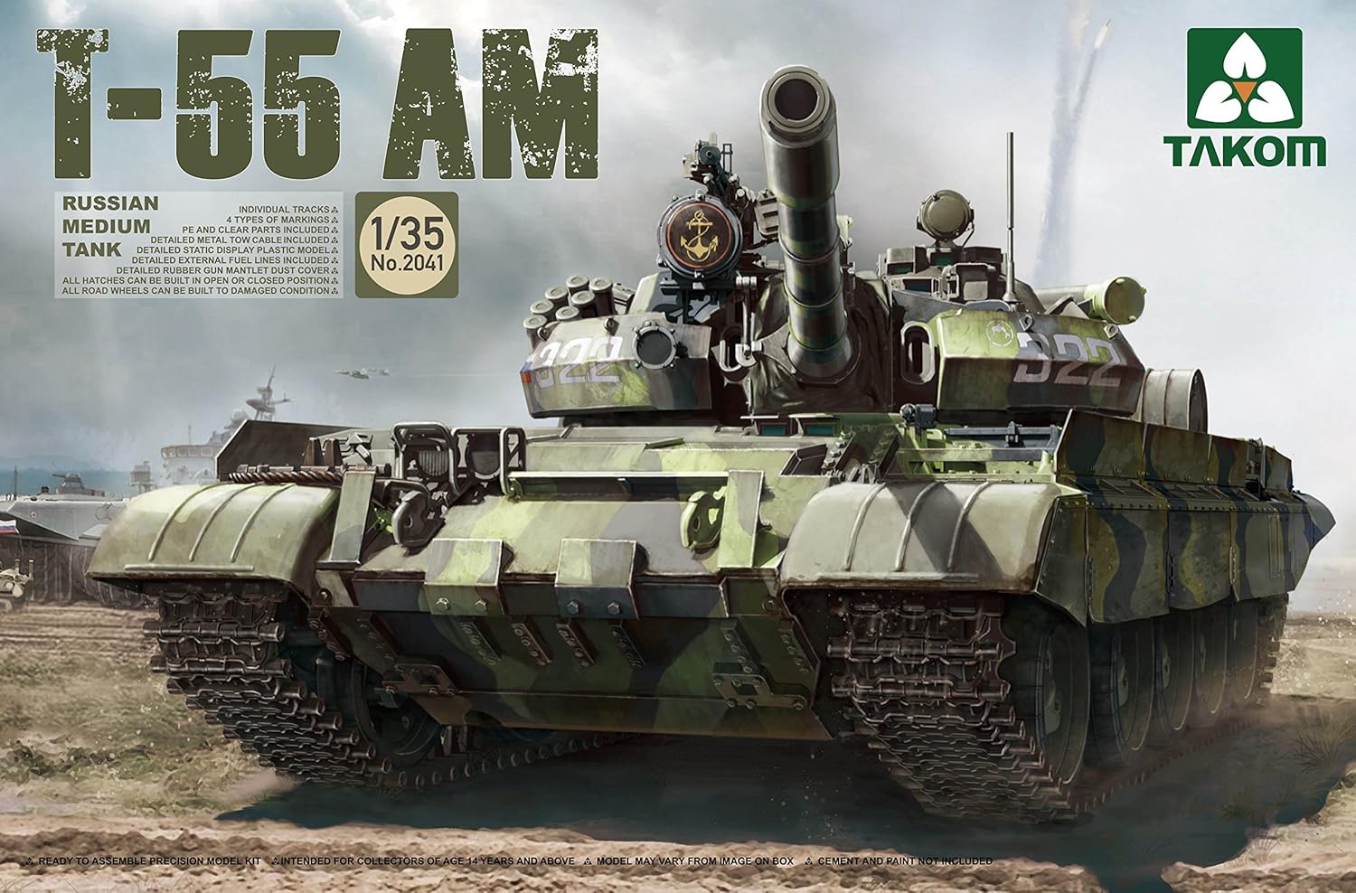 Amazon.com: TAKOM T-55 AM Ruso Medium Tank Model Kit : Juguetes y Juegos
