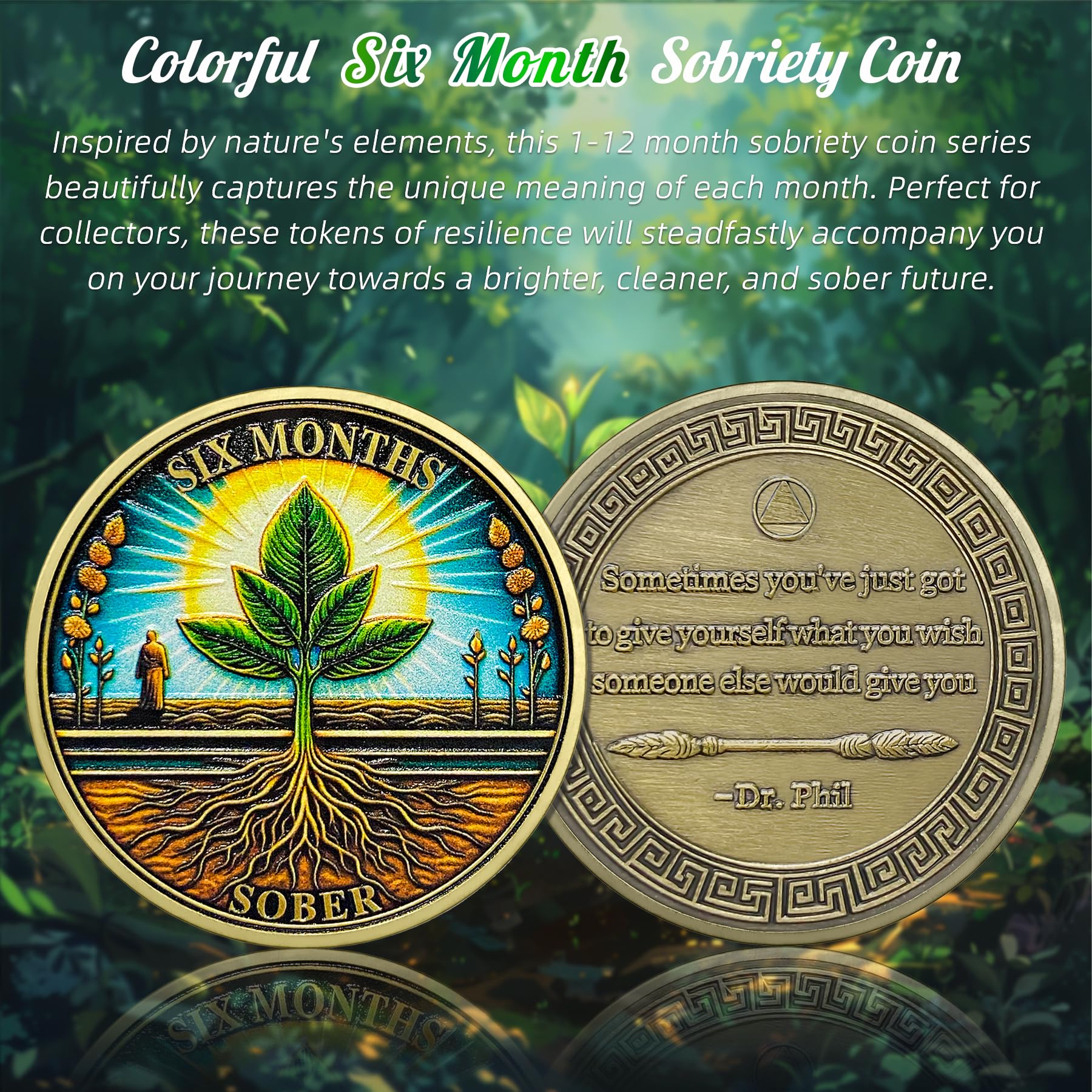 Snapklik.com : Original Six Month Sobriety Coin - Rebirth Sapling 6 ...
