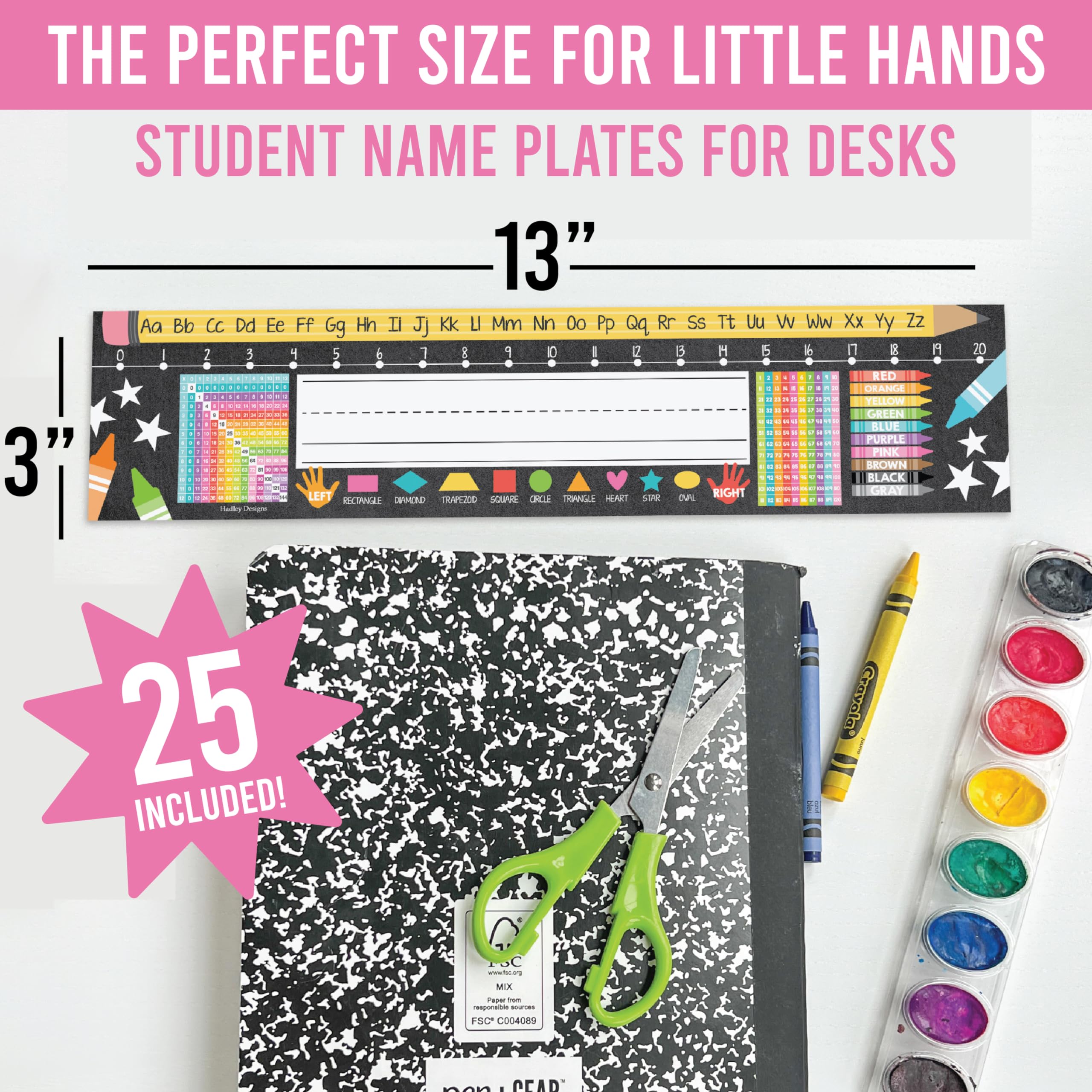 Snapklik.com : Hadley Designs Desk Name Tags For Classroom 25 Student ...