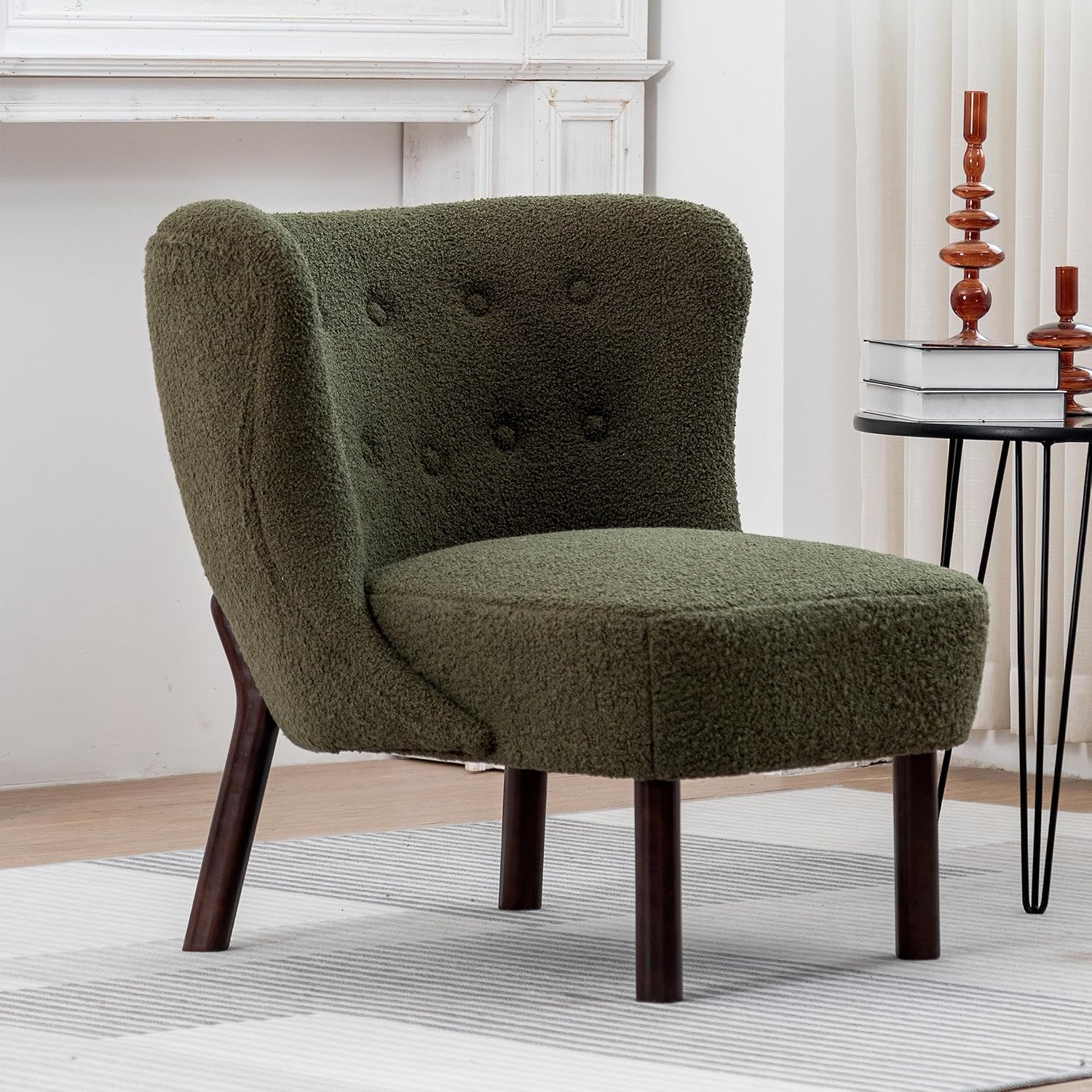 Amazon.com: Accent Sherpa Chair Armless Reading Living Room Bedroom ...