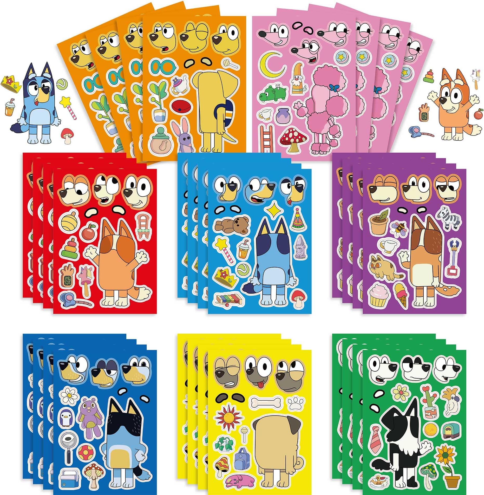JOYIN 90 PCS 9.8”x6.7" Make-a-face Sticker Sheets Make Your Own Animal ...