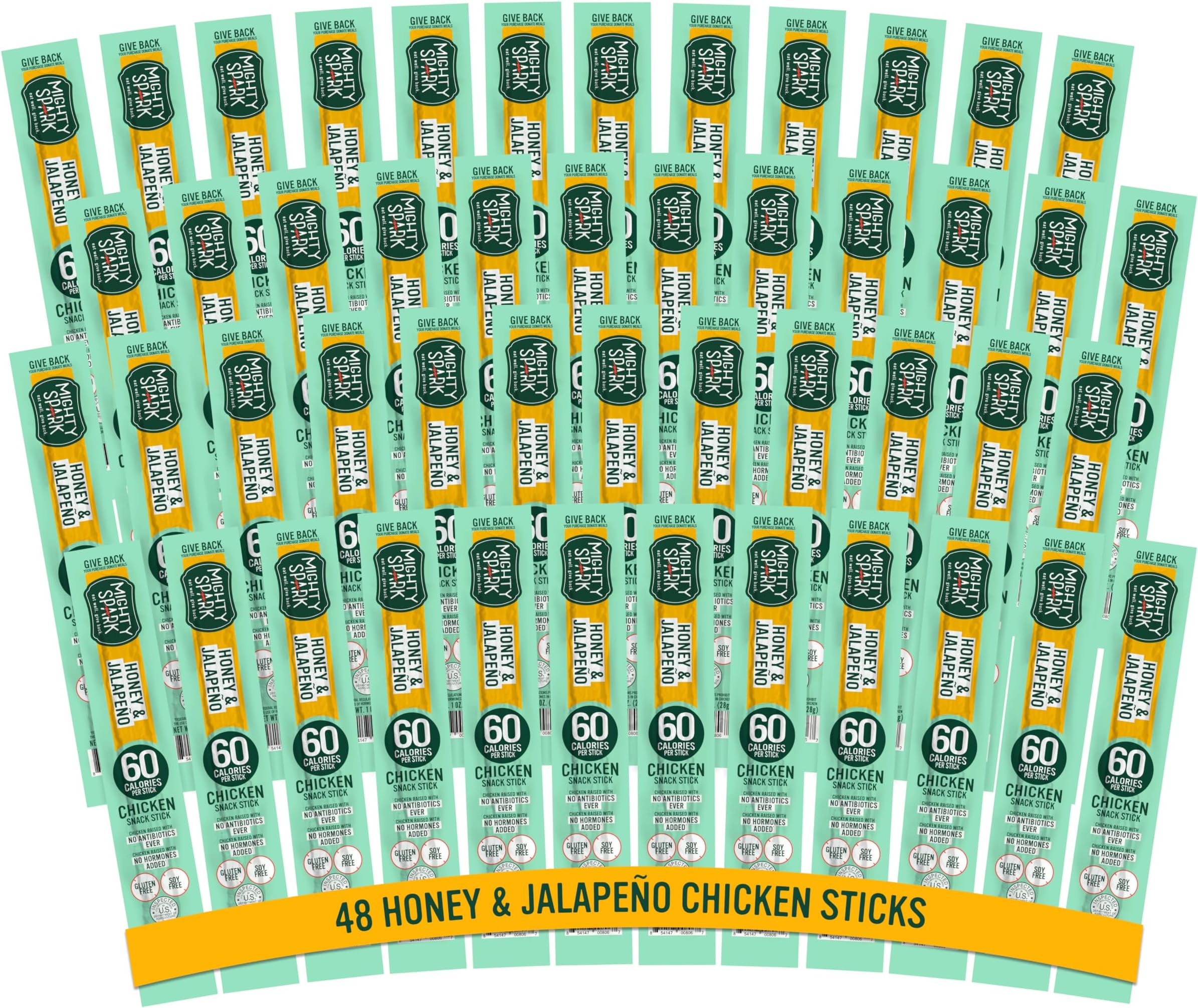 Amazon.com: Mighty Spark Chicken Snack Sticks - Honey and Jalapeno - 6g ...