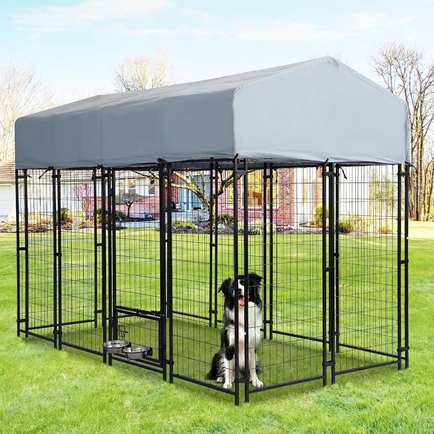 Amazon.com: USSerenaY Outdoor Dog Kennel, 8'x 4'x 6' Heavy Duty Dog ...