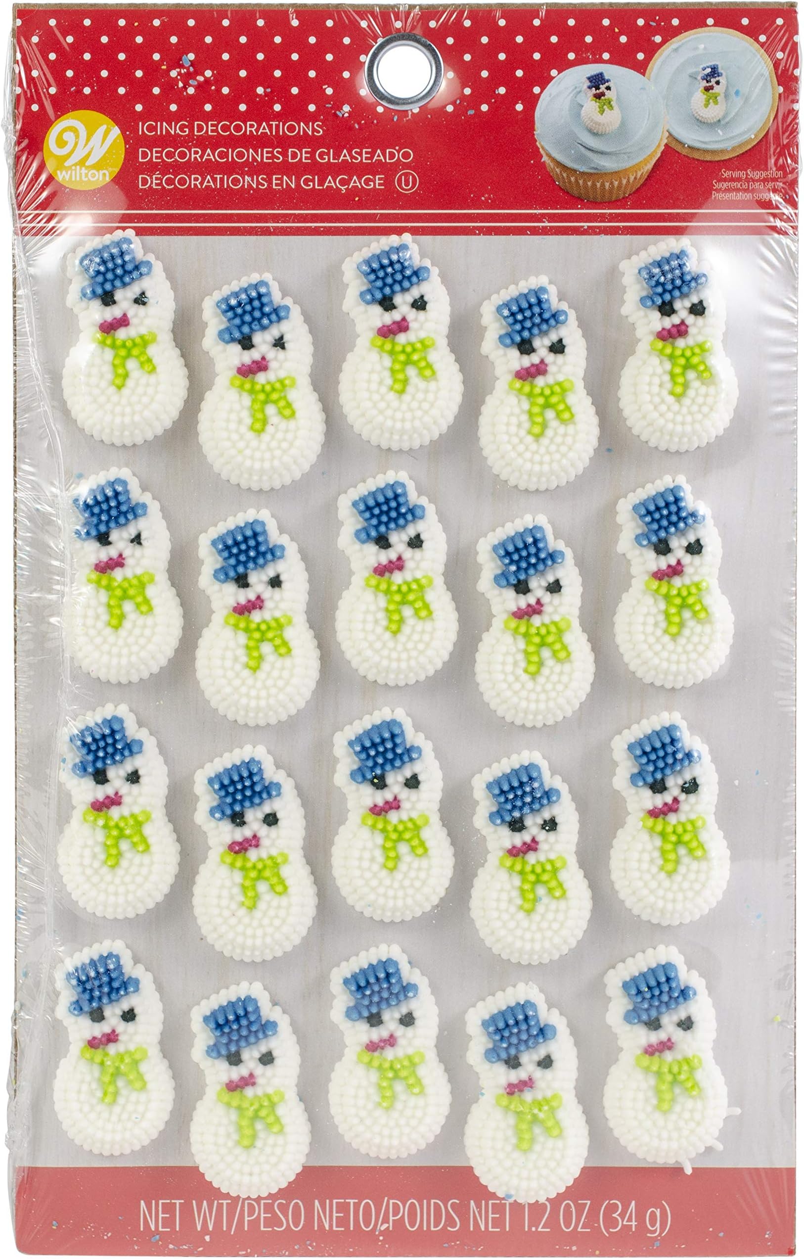 Amazon.com: Wilton Mini Snowman Icing Decorations, 20-Count : Grocery ...