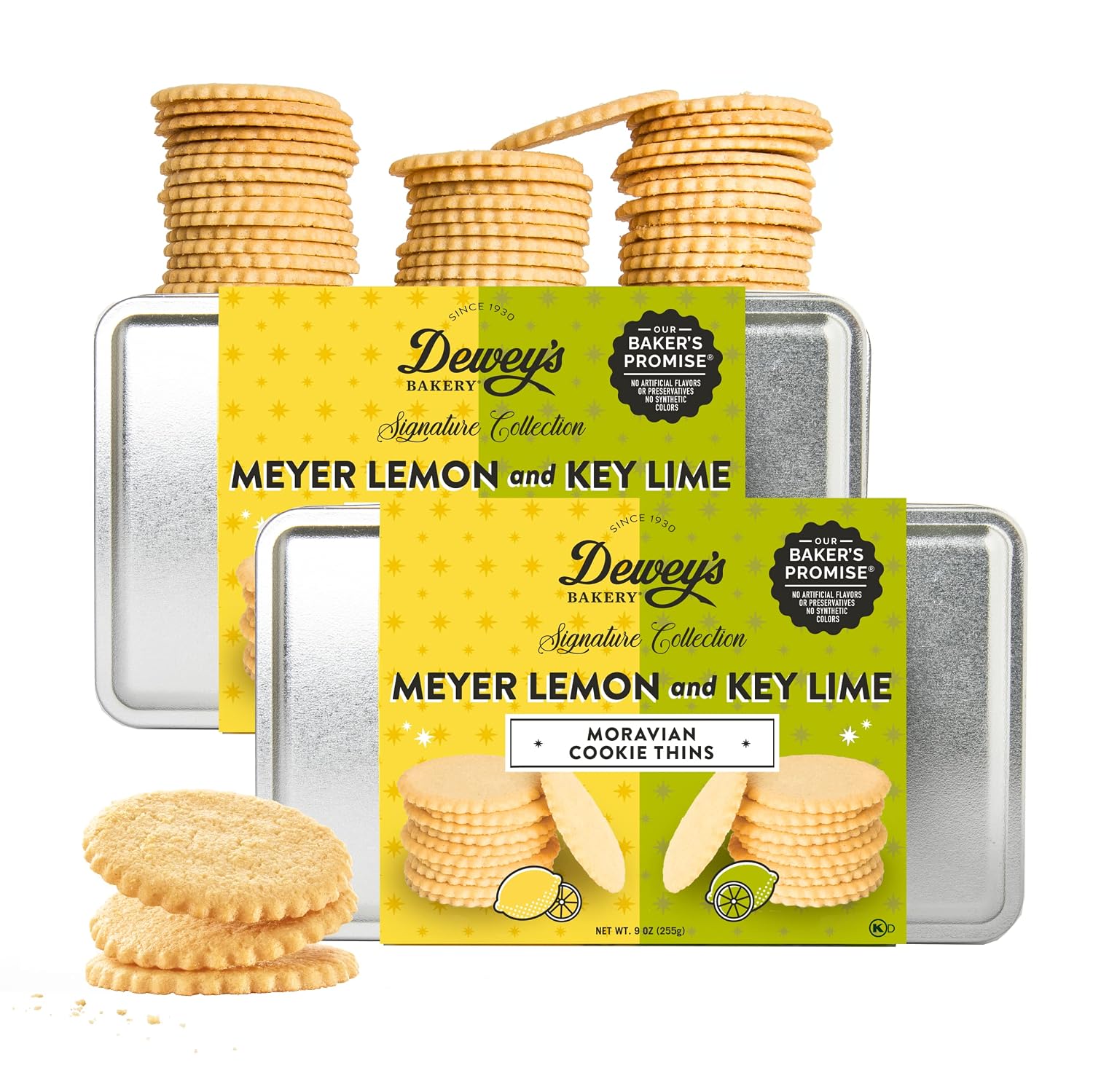 Amazon.com : Dewey's Bakery Meyer Lemon and Key Lime Gift Tin Set ...
