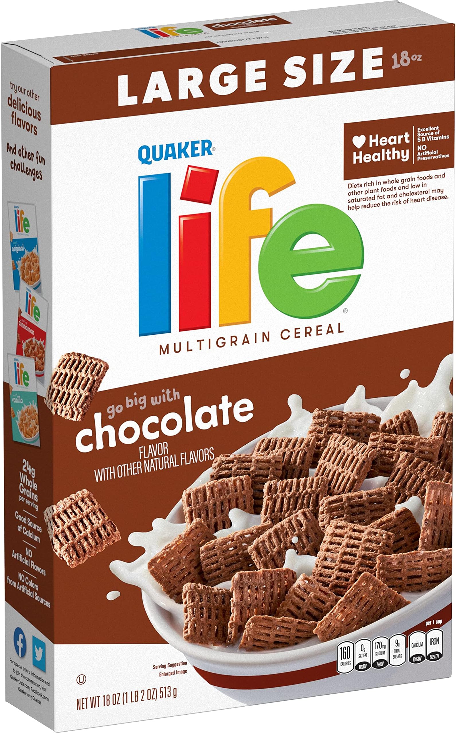 Amazon.com: Life Cereal Multi Grain Chocolate Cereal Large Size 513g 18 oz