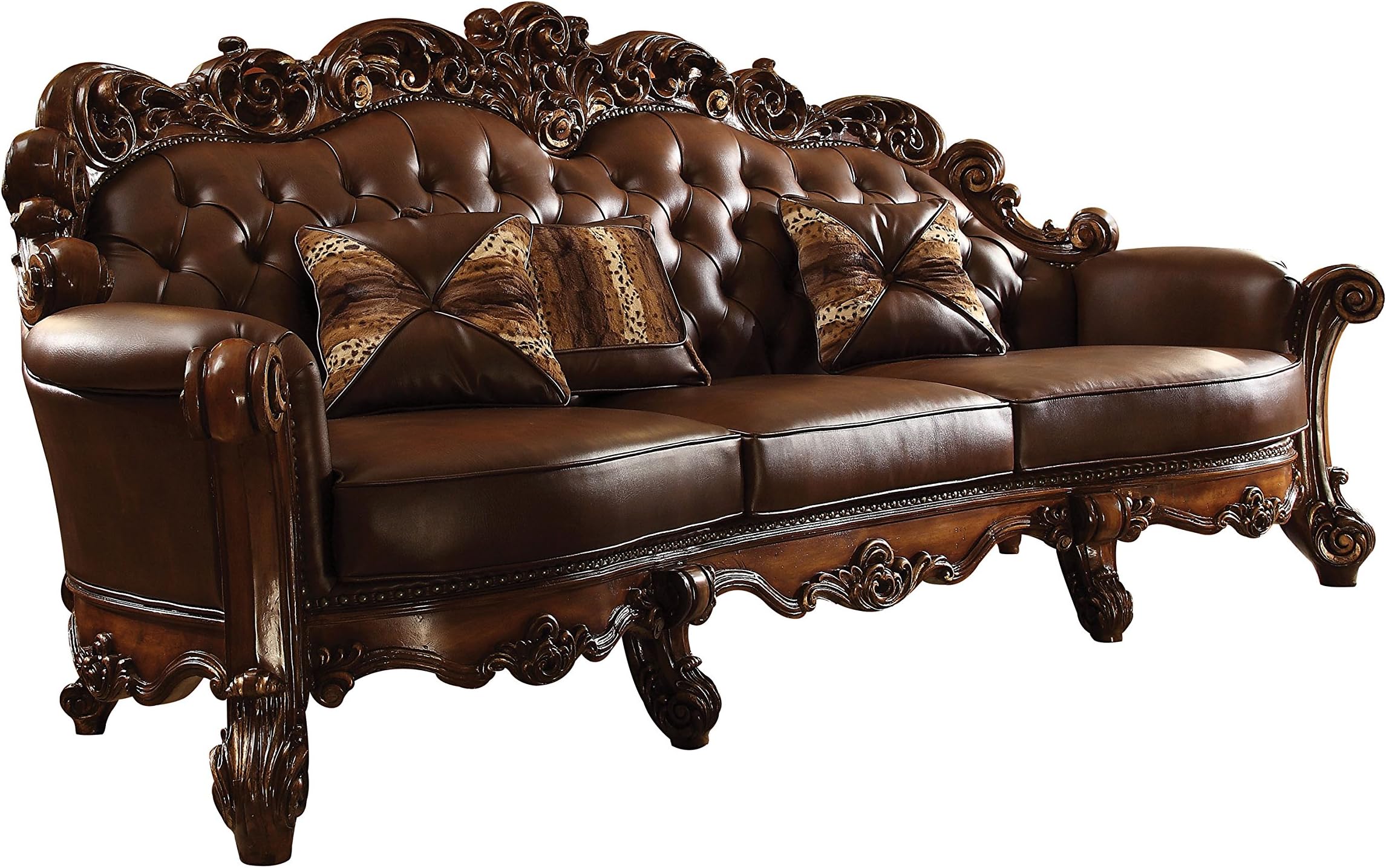 Amazon.com: ACME Furniture Oversized Sofa, Cherry : Home & Kitchen
