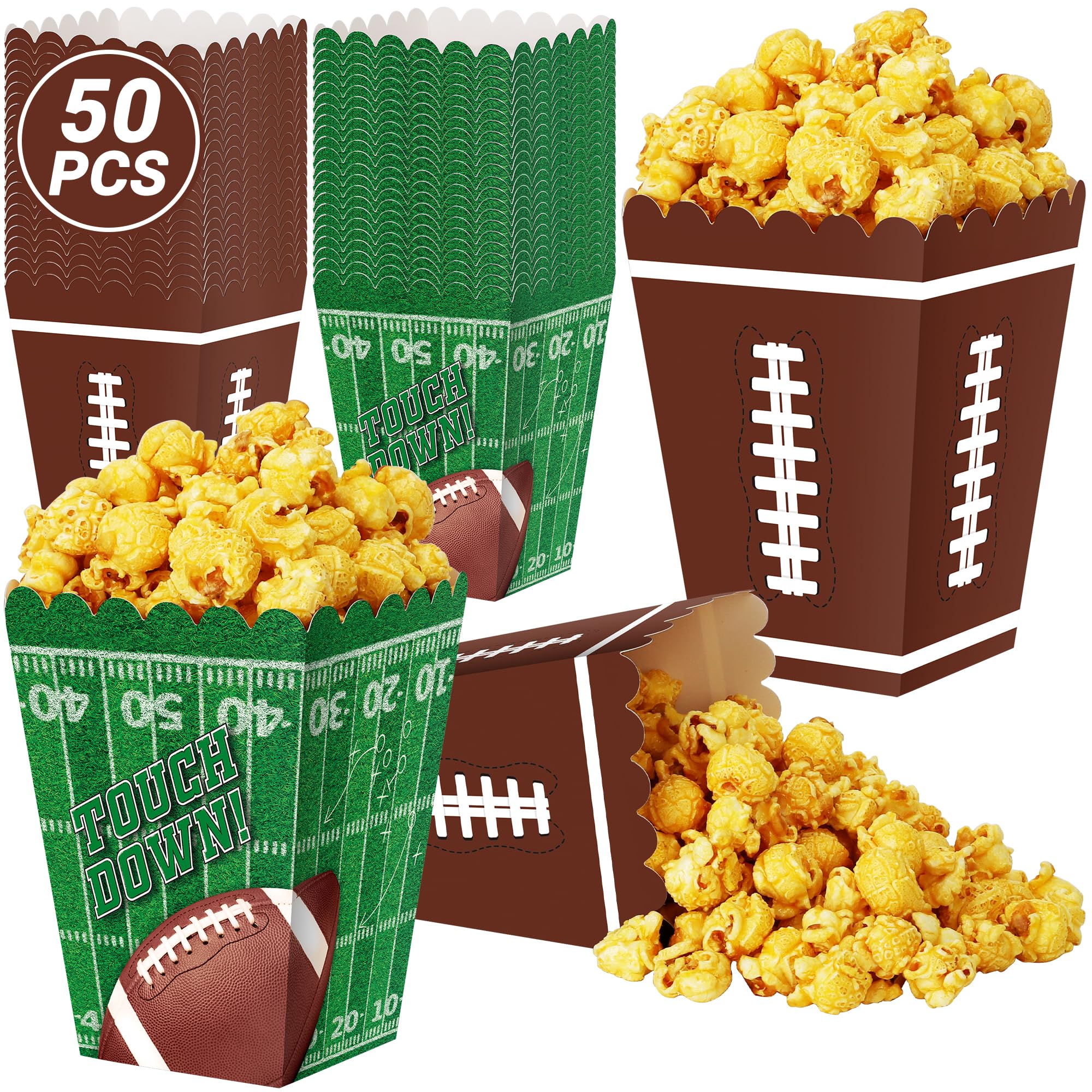 Snapklik.com : 50 PCS Football Popcorn Boxes, Disposable Football Party ...