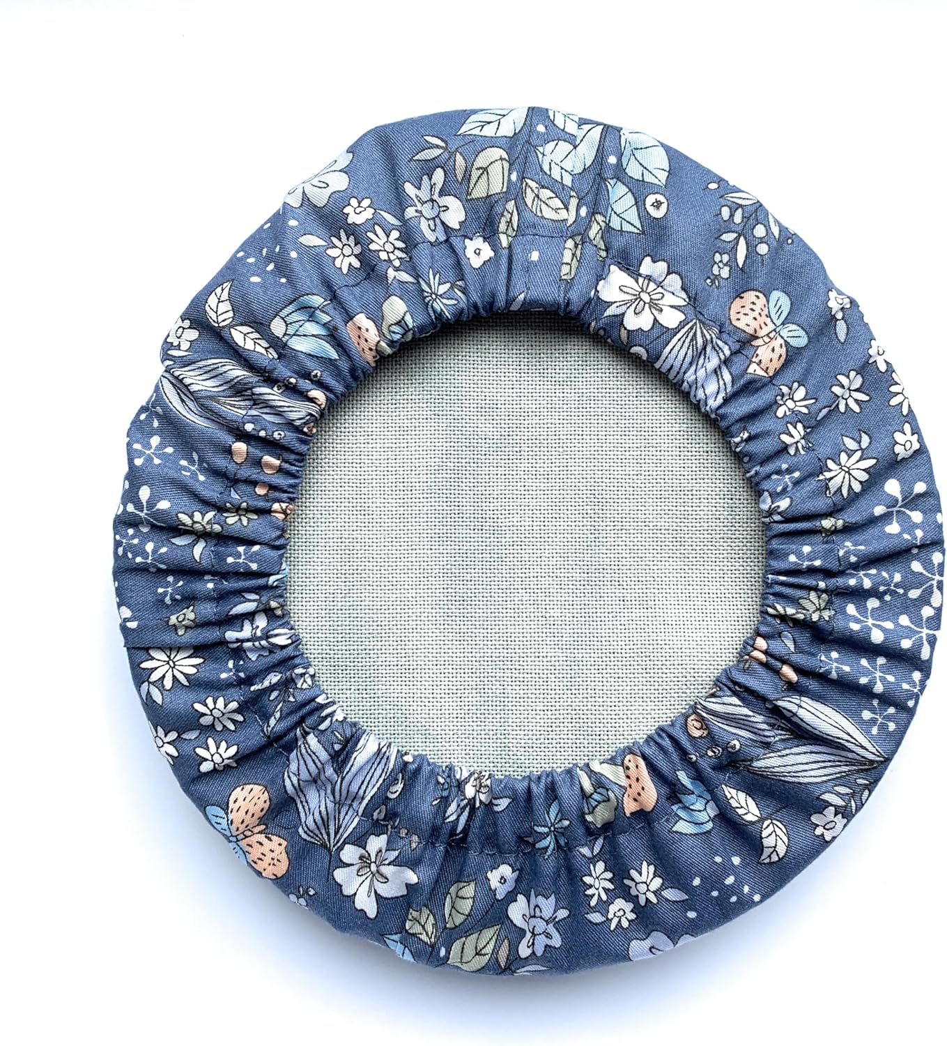 Amazon.com: Grime Guard Flowers on Blue Cotton for Cross Stitch ...