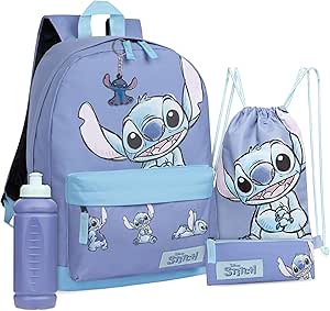 Disney Stitch Ensemble 5 Pièces avec Sac à Dos, Sac à Cordon, Trousse ...