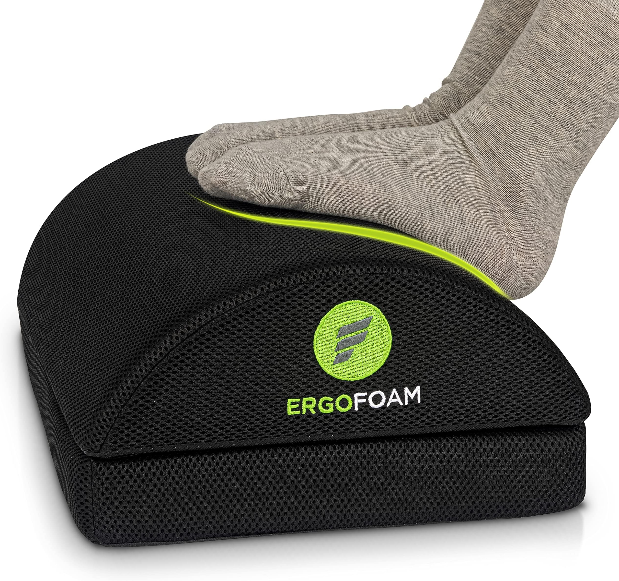 ErgoFoam Adjustable Desk Foot Rest for Added Height (Mesh) - Large ...